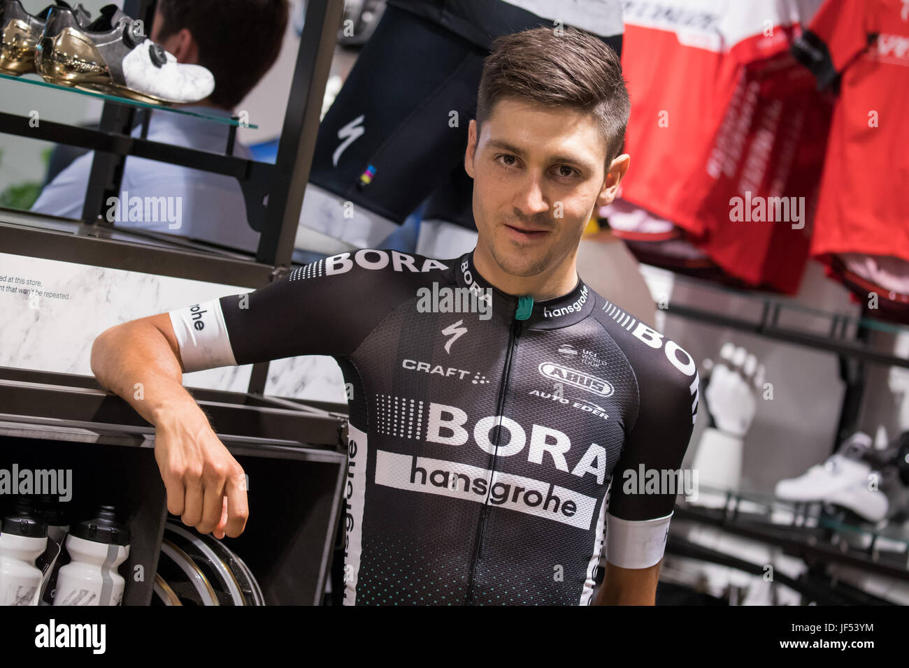 Duesseldorf, Germany. 29th June, 2017. The Germany cyclist Emanuel Buchmann of the team Bora ...