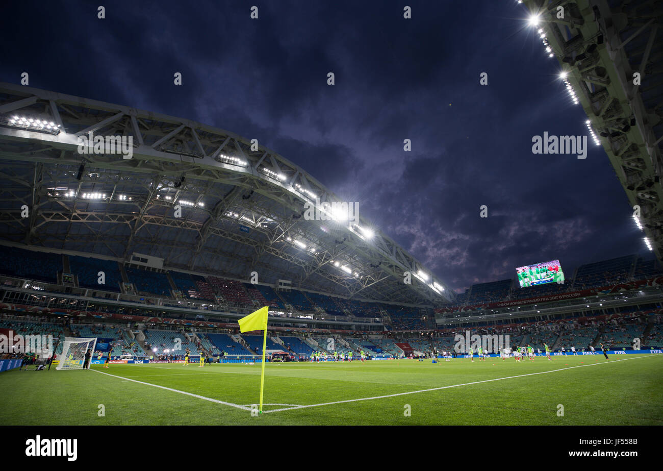 SOCHI, SC - 29.06.2017: GERMANY VS MEXICO - Fisht Stadium internal oal overview before the match ...