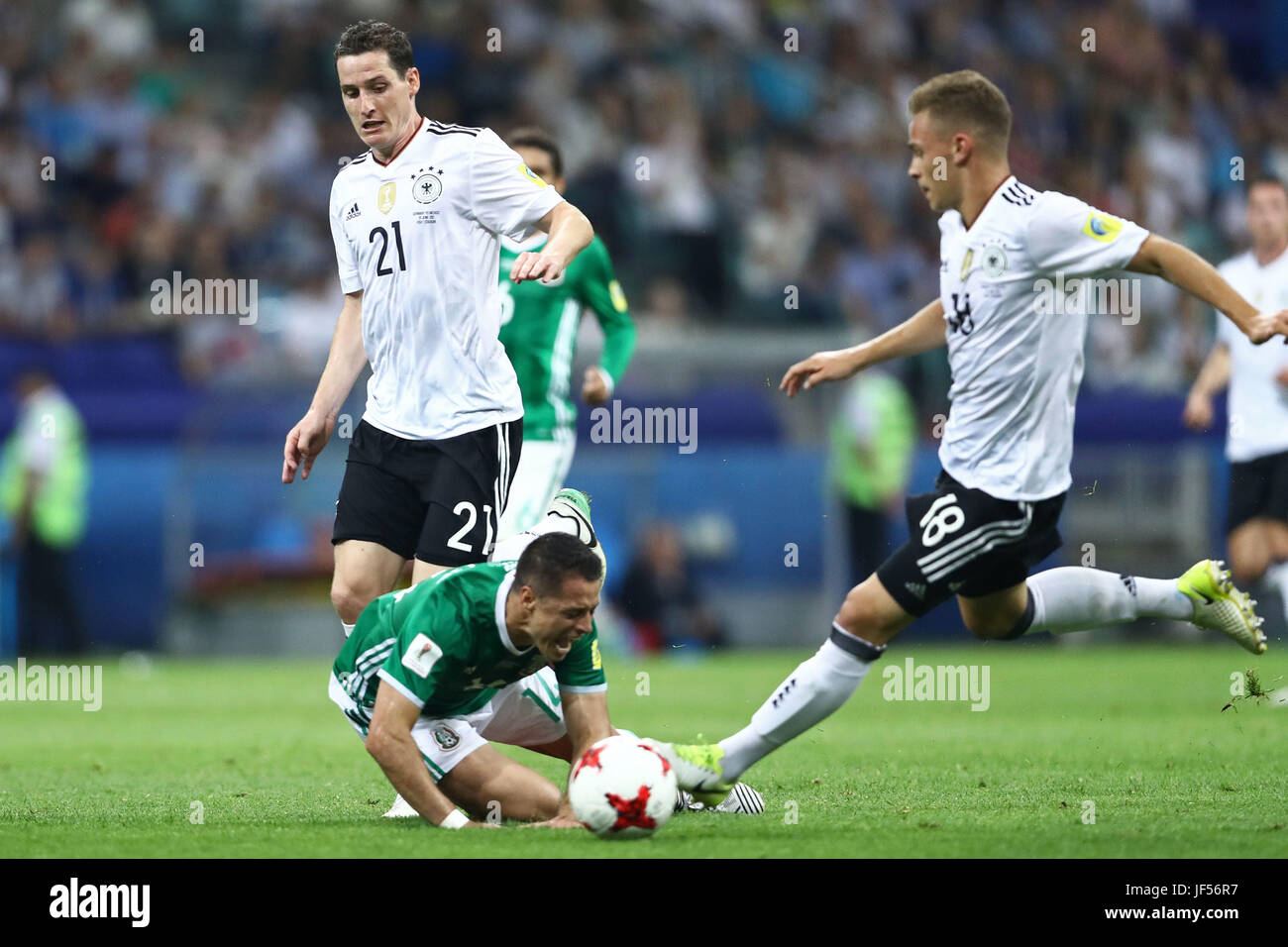 SOCHI, SC - 29.06.2017: GERMANY VS MEXICO - Sebastian Rudy and Joshua ...
