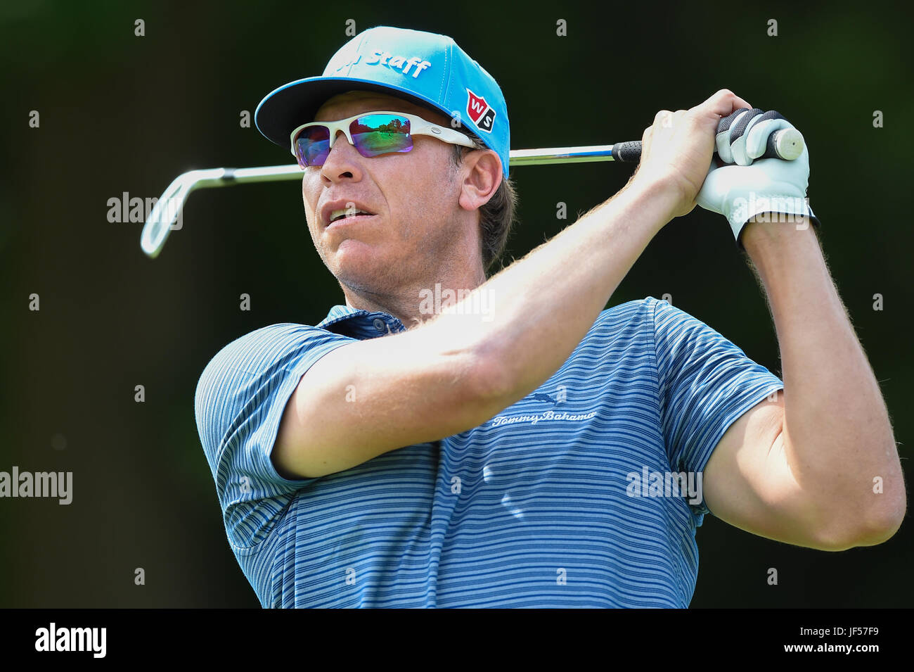 JUN 29, 2017 - Ricky Barnes (USA) tees off at the par three third hole ...