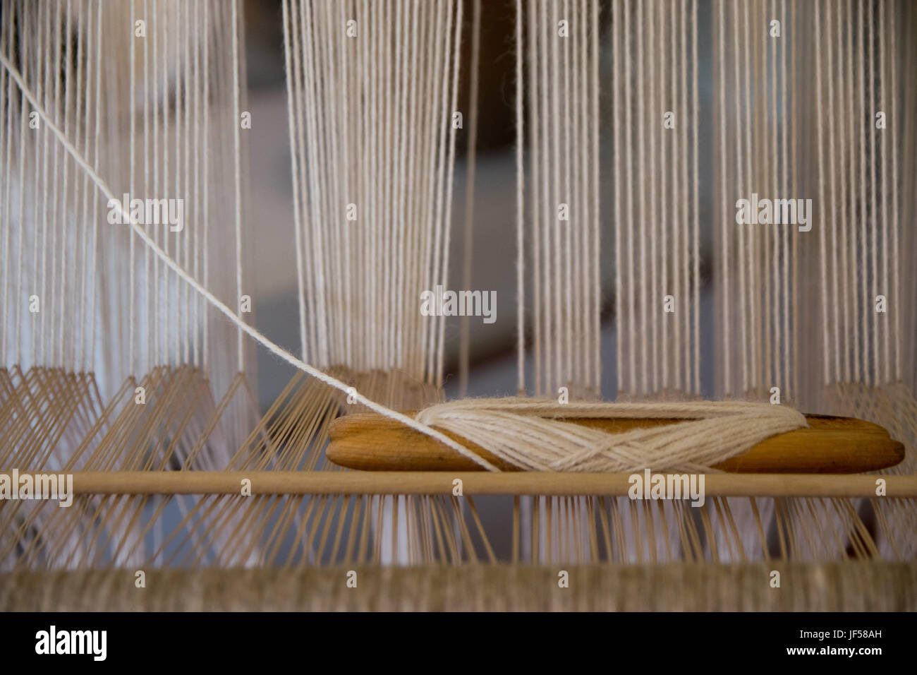 Hand loom in front view Stock Photo - Alamy