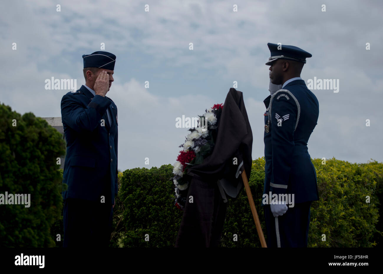 U.S. Air Force Brig. Gen. Barry Cornish, 18th Wing commander, and ...