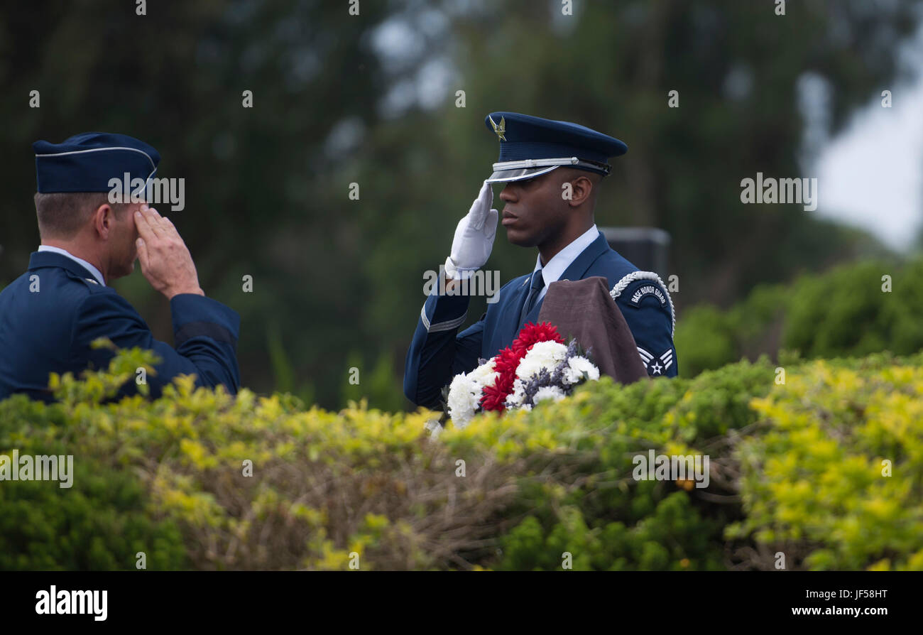 U.S. Air Force Brig. Gen. Barry Cornish, 18th Wing commander, and ...