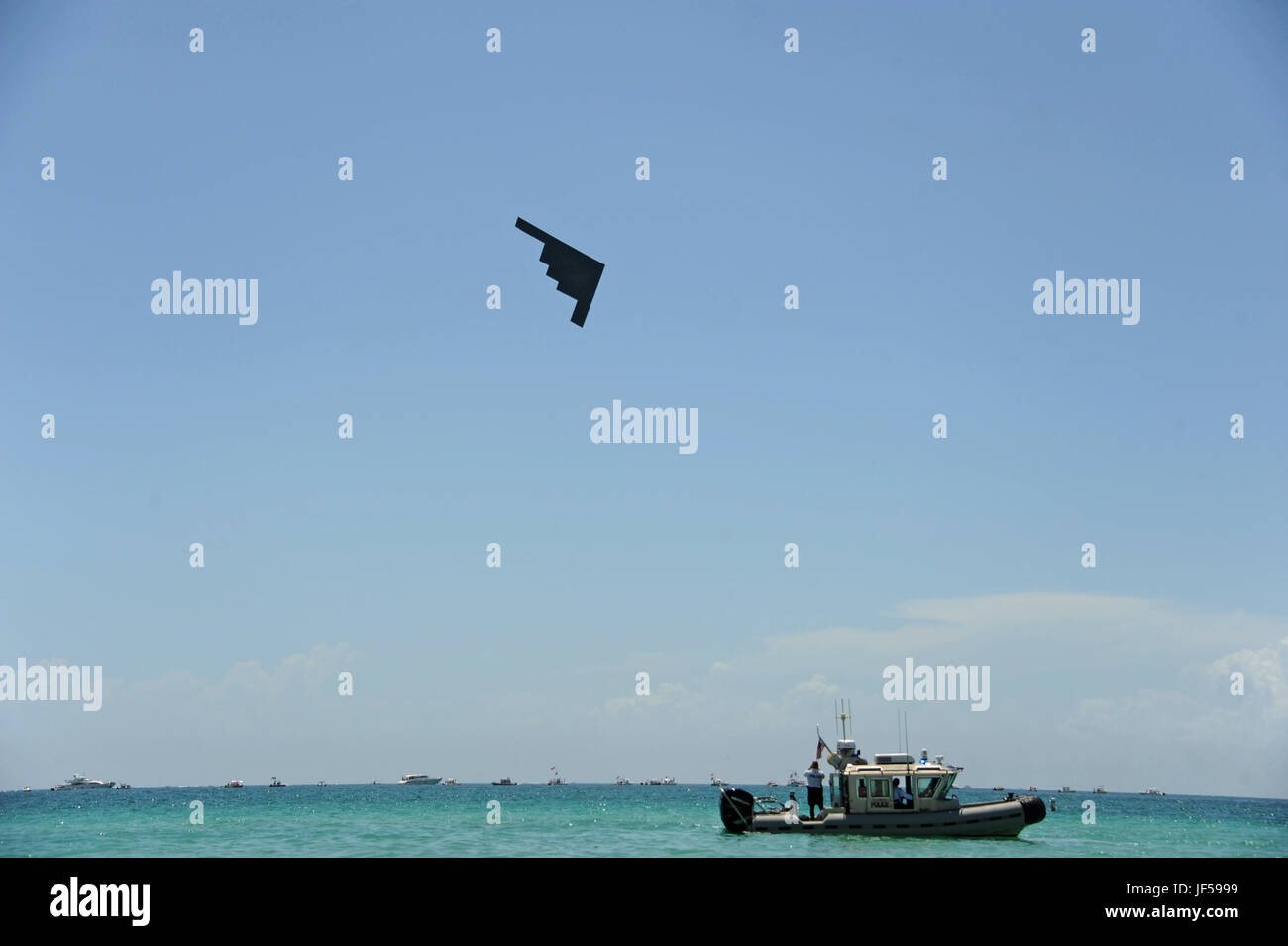 A B-2 Spirit performs a flyover during the Salute to America’s Heroes ...
