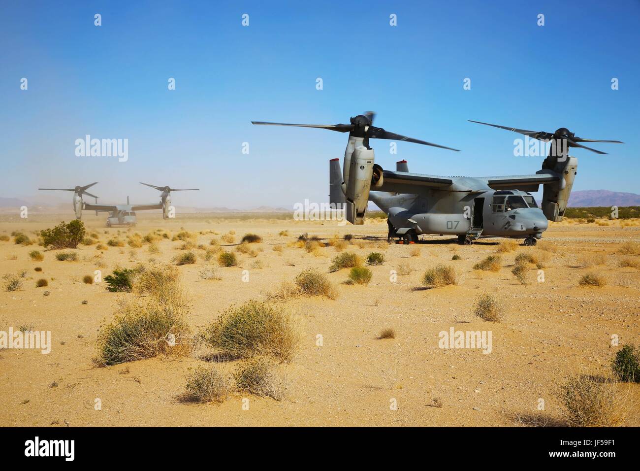 Osprey's with Marine Medium Tiltrotor Squadron (VMM) 363 wait for ...