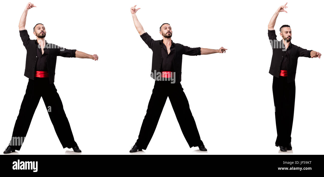 Spanish dancer in various poses on white Stock Photo - Alamy