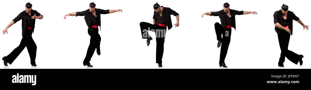 Spanish dancer in various poses on white Stock Photo - Alamy