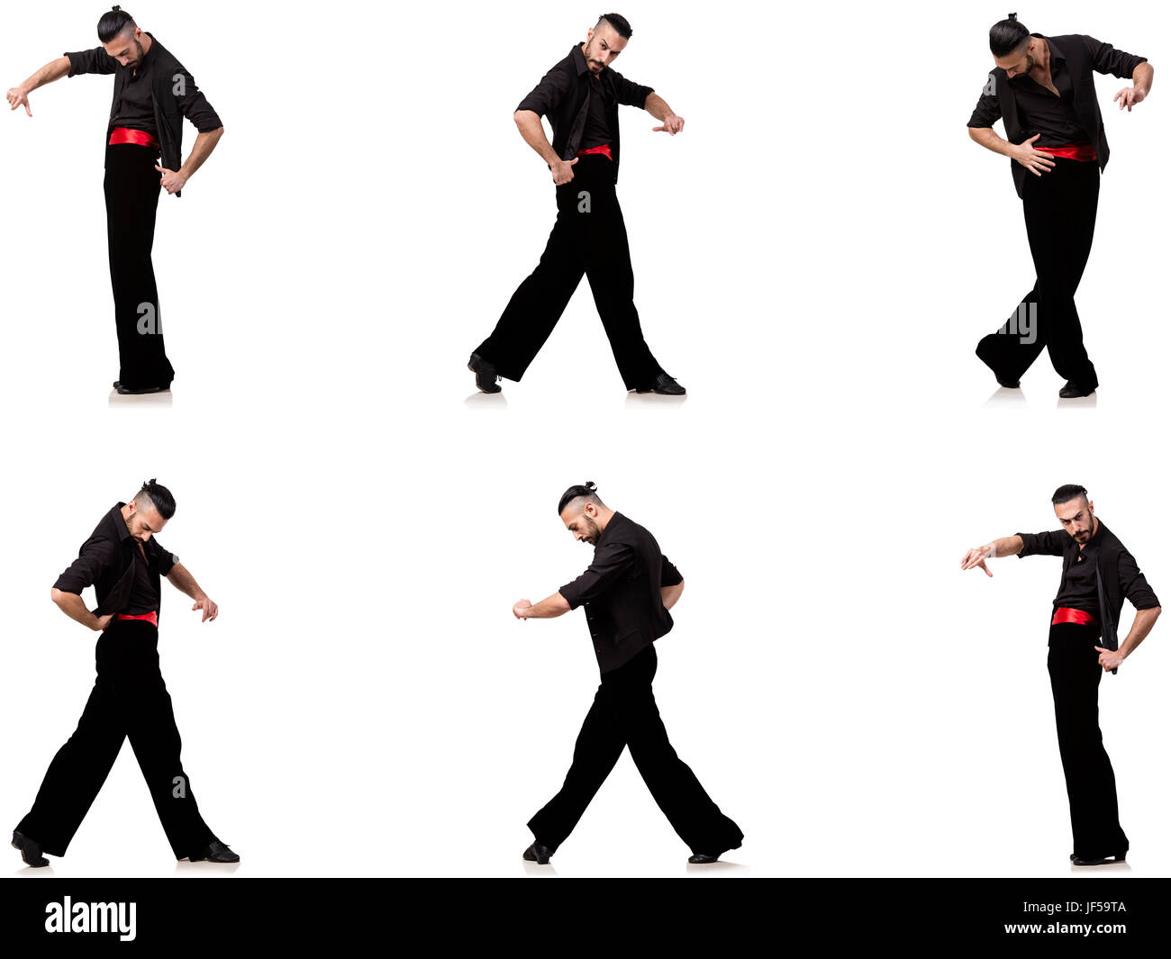 Spanish dancer in various poses on white Stock Photo - Alamy