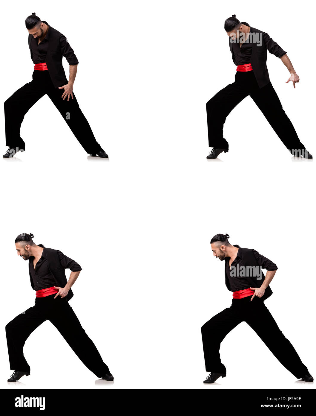 Spanish dancer in various poses on white Stock Photo - Alamy