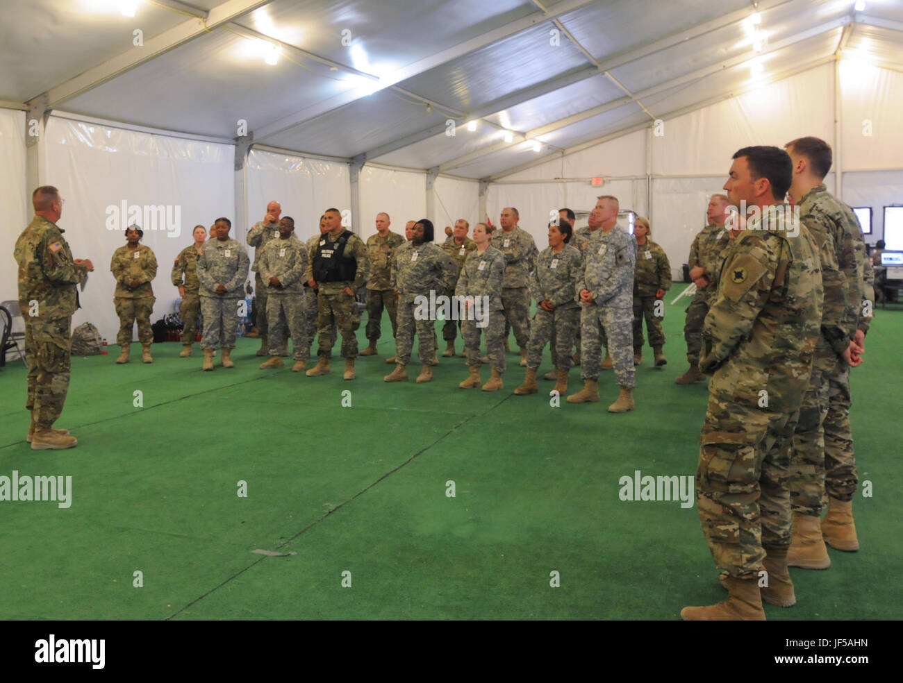 Lt. Col. Terry Partin, 184th Sustainment Command chaplain, leads a ...