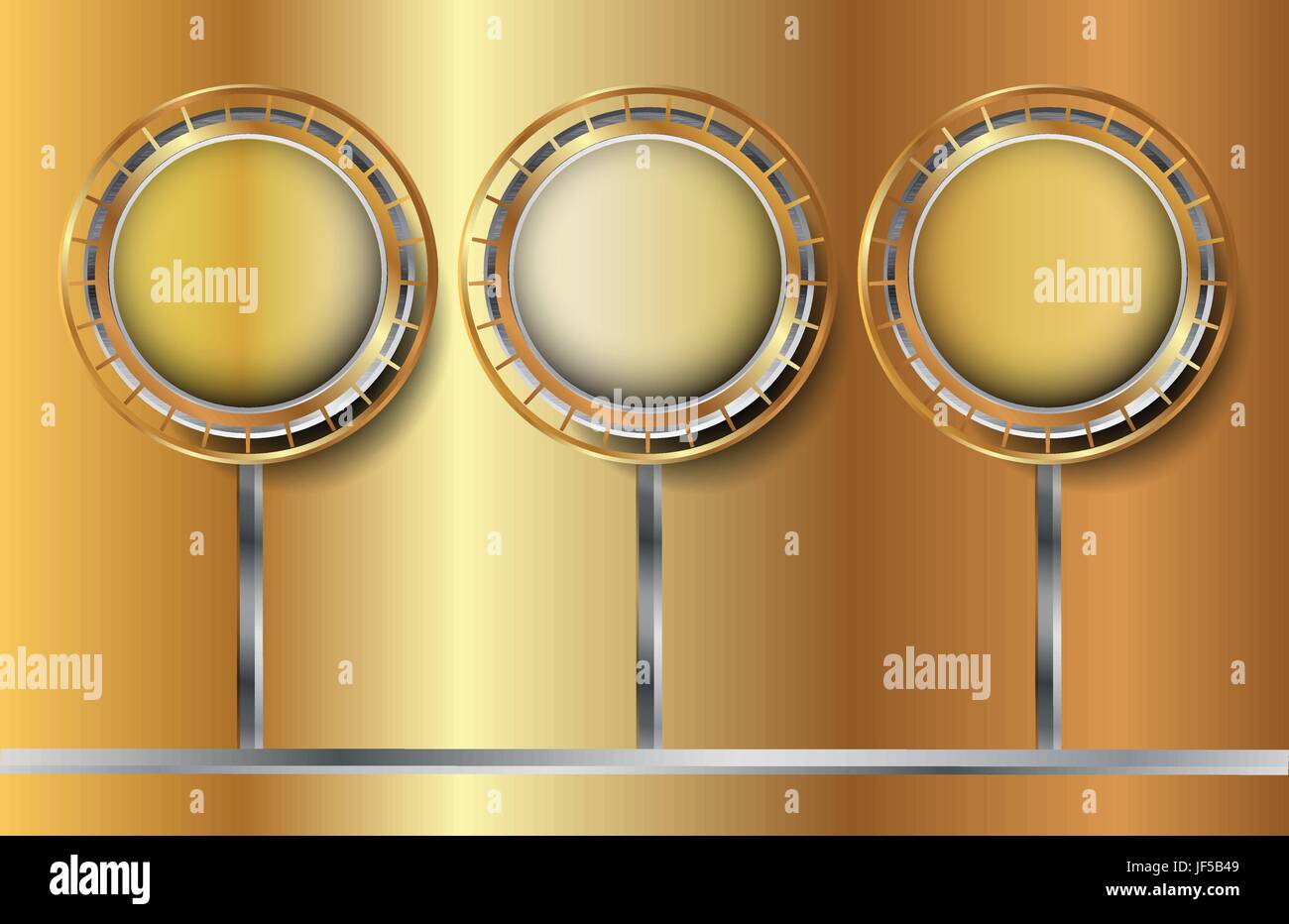 ring, three, circle, mesh, gradient, metallic, gold, ring, three ...
