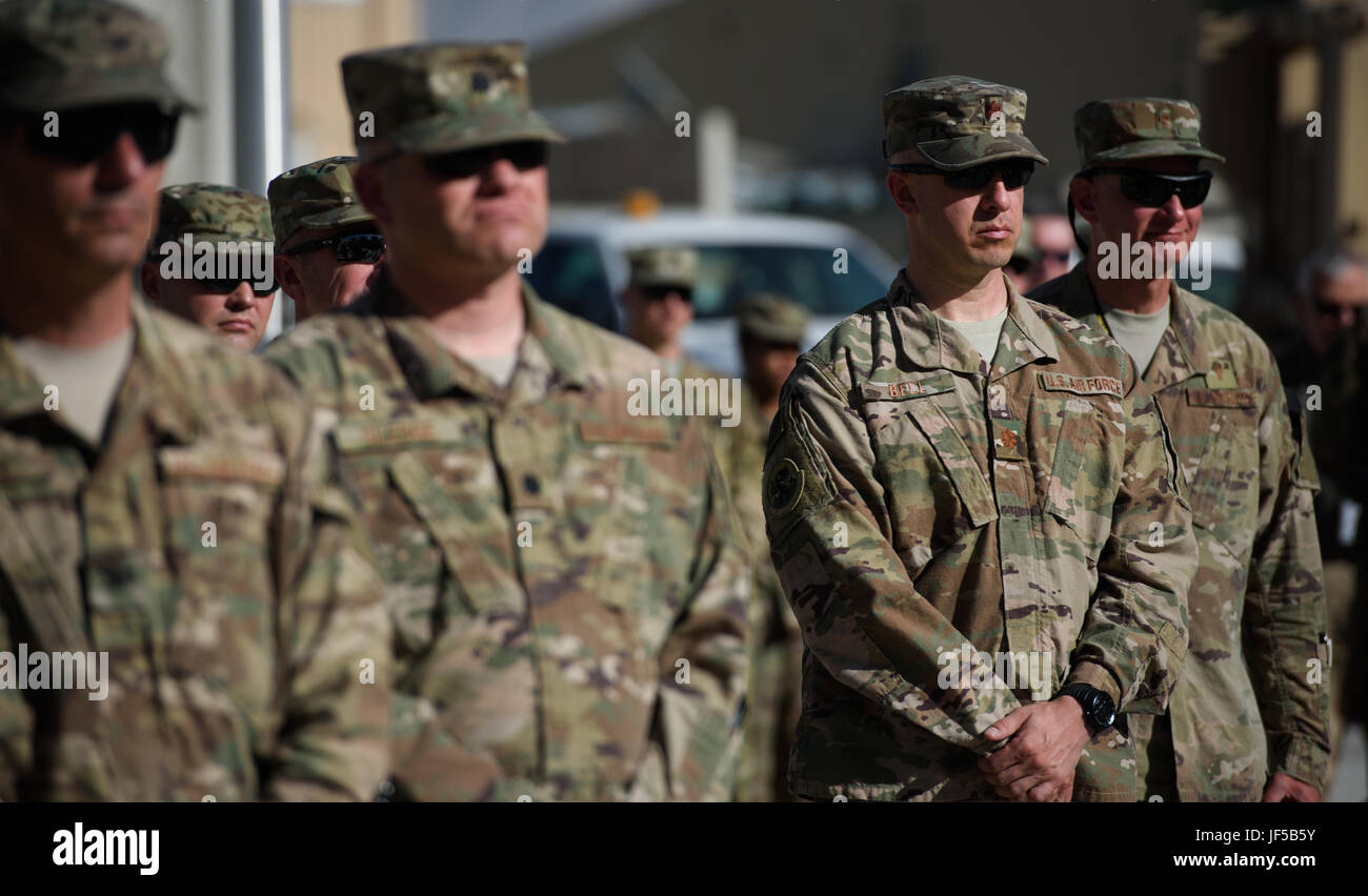 Airmen attend a Memorial Day ceremony at Bagram Airfield, Afghanistan ...