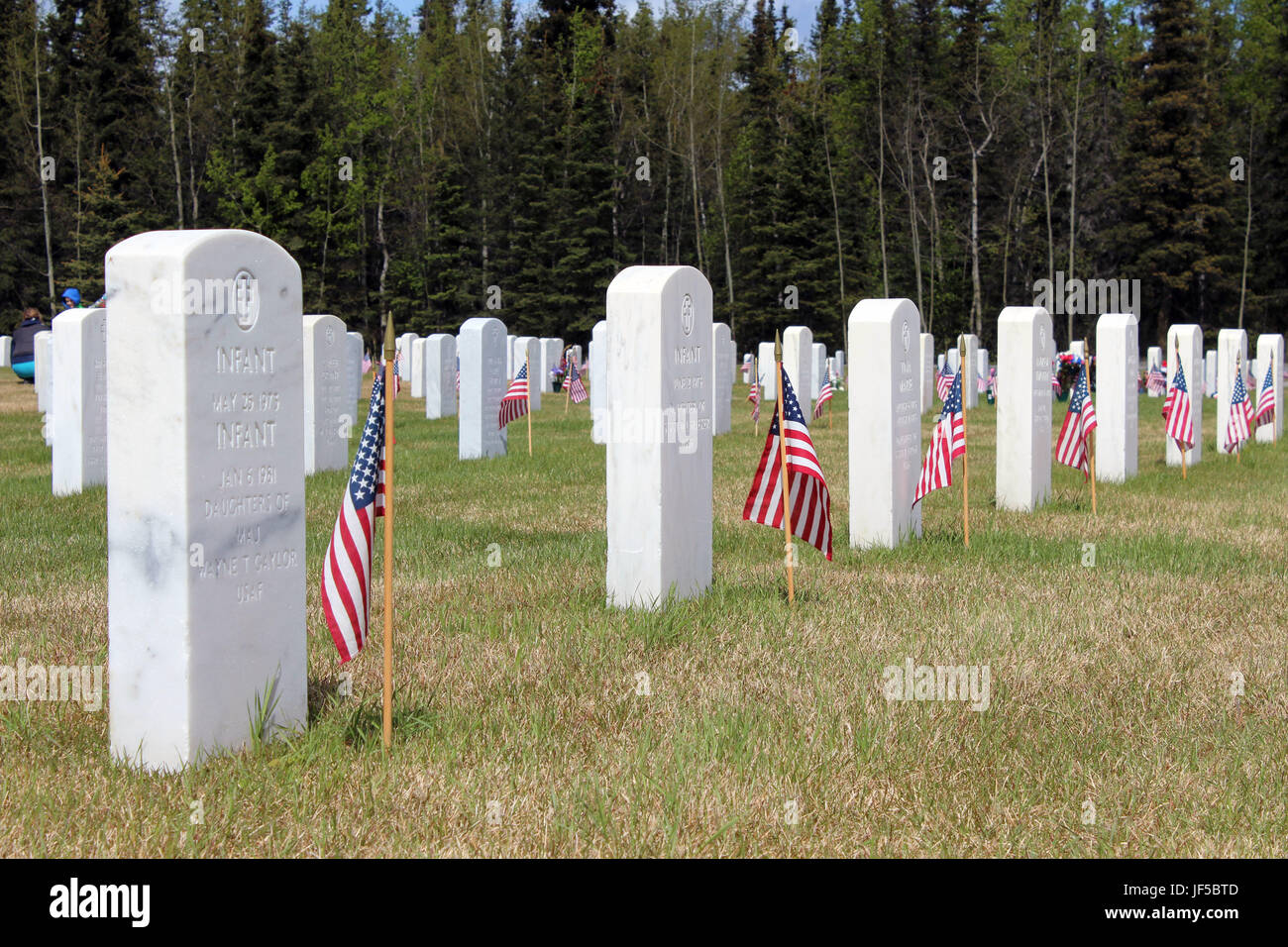 Thousands of headstones at Fort Richardson National Cemetery are ...