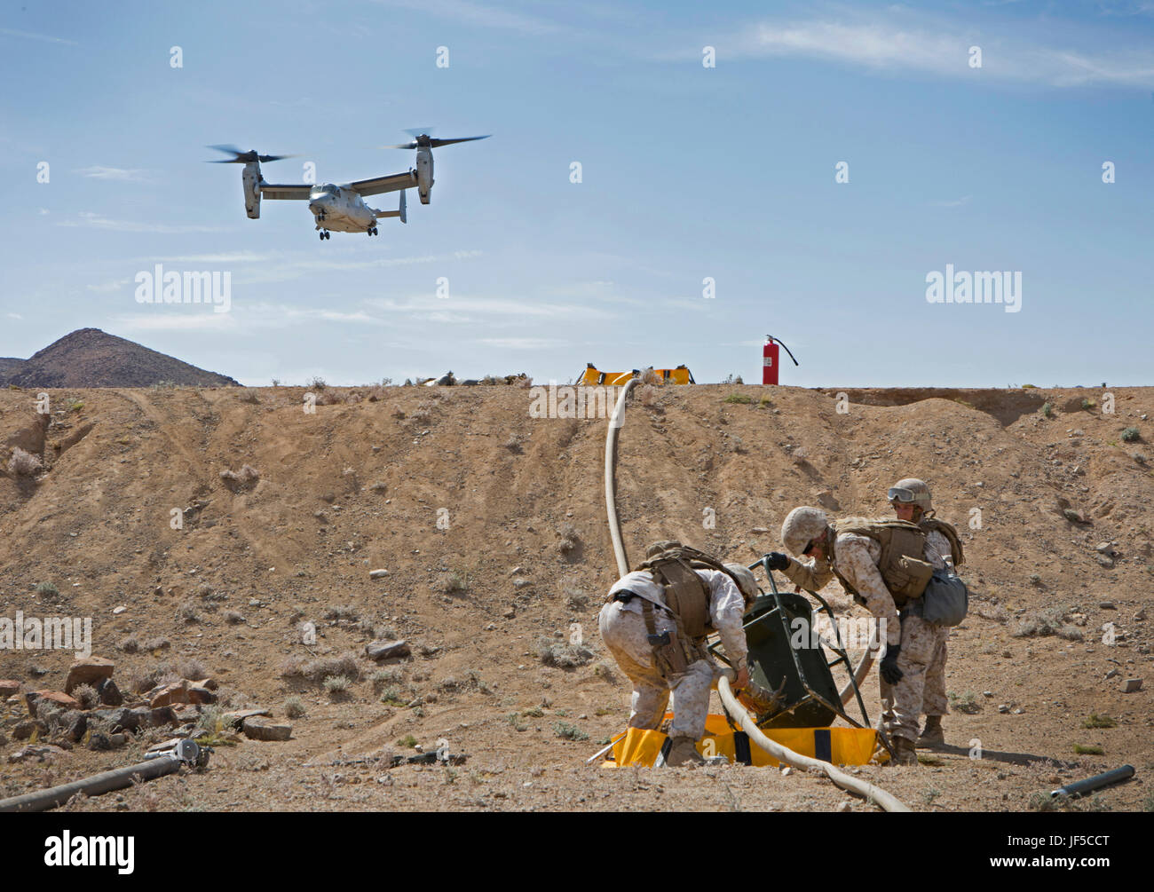 Marines with Marine Medium Tiltrotor Squadron (VMM) 363 conduct an air ...