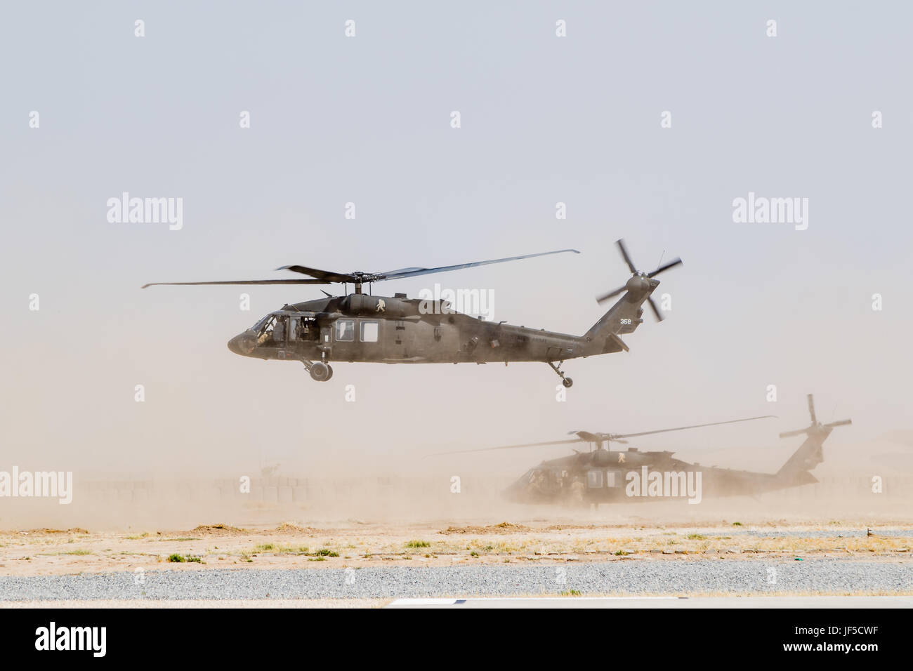 U.S. Army UH-60 Black Hawk helicopter pilots assigned to Task Force ...