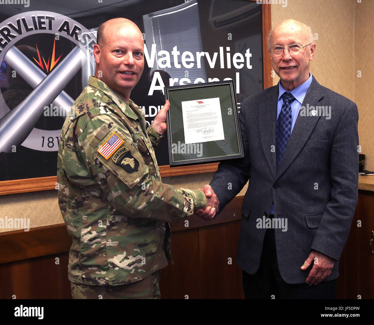 Arsenal Commander Col. Joseph Morrow congratulating Robert Pfeil last ...