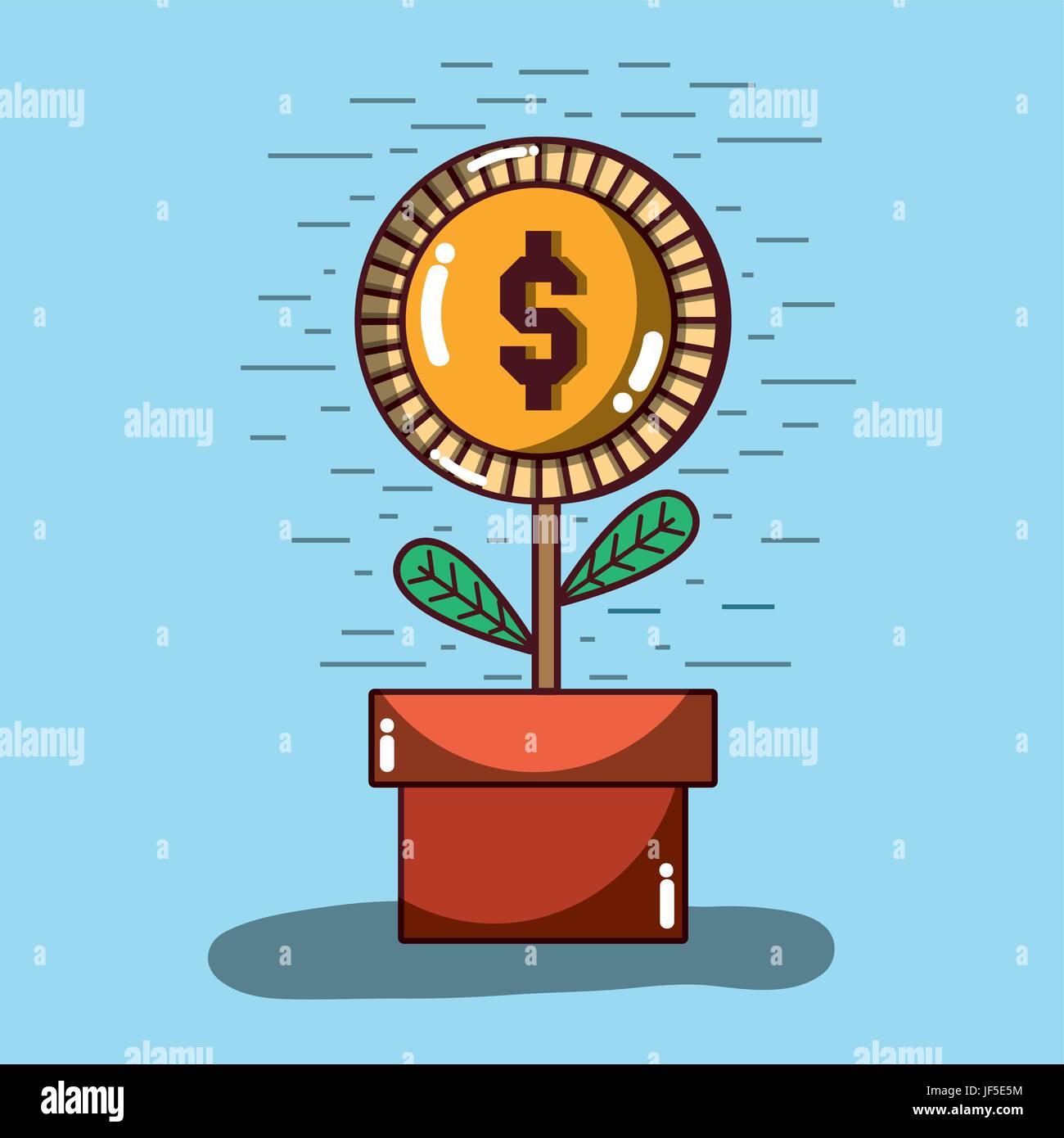 plant with coin design and leaves Stock Vector Image & Art - Alamy