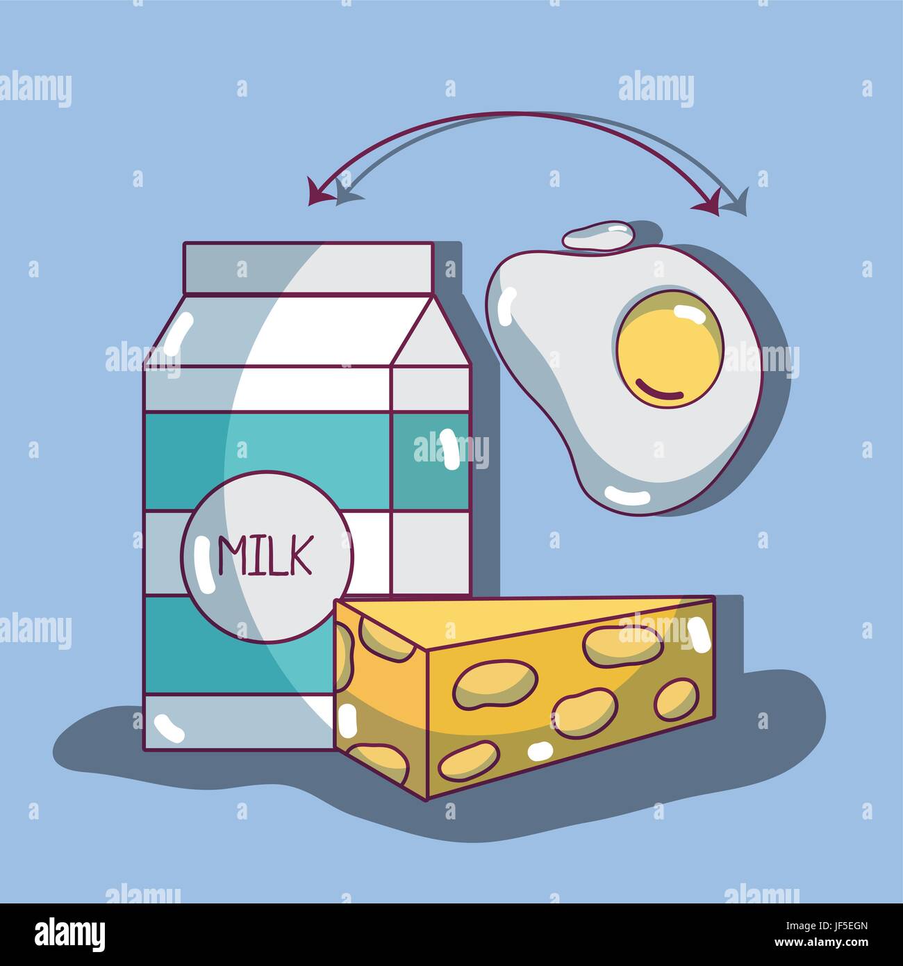 Milk egg and cheese Stock Vector Images - Alamy