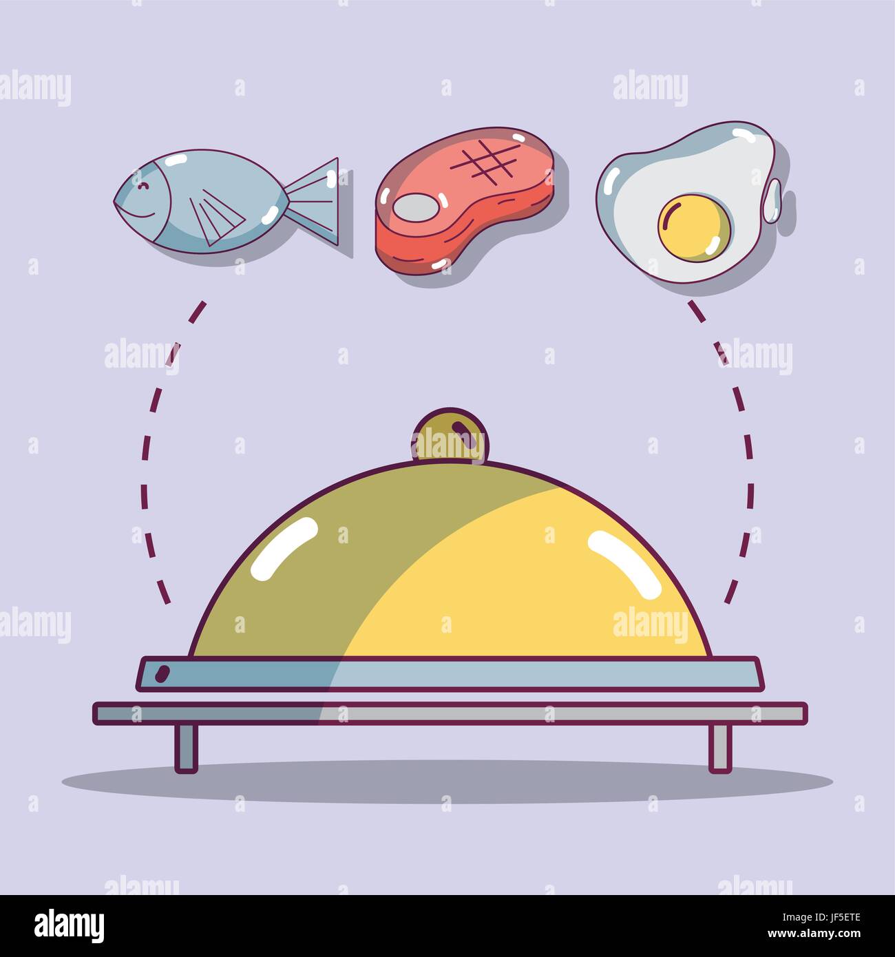 catering with fish and meat and egg protein food Stock Vector Image ...