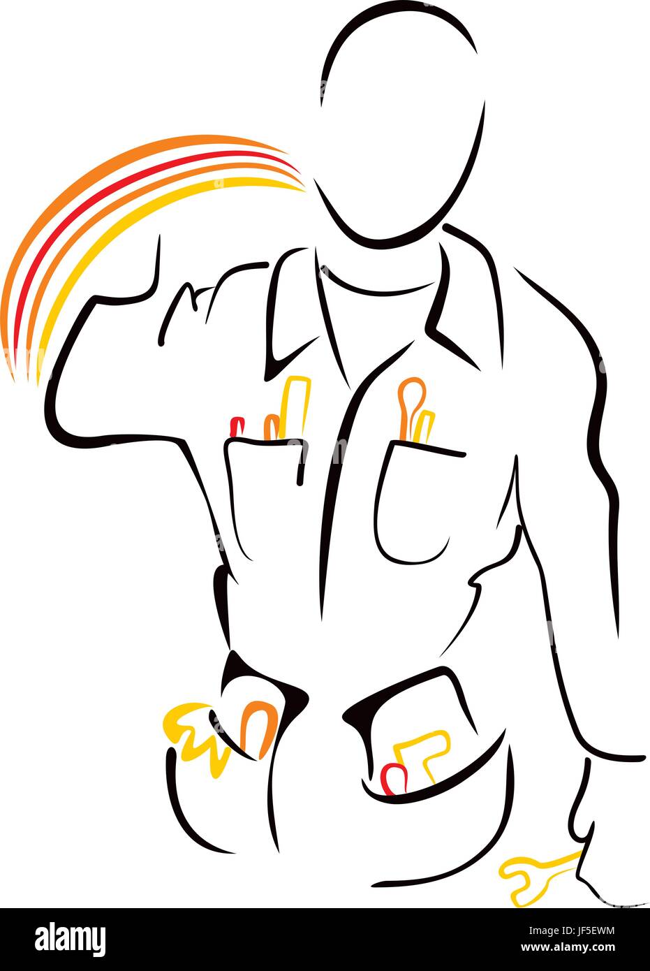 Workman repairing wires Stock Vector Images - Alamy