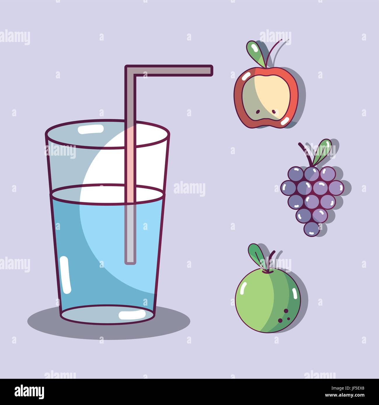 Water fresh fruits glass Stock Vector Images - Alamy