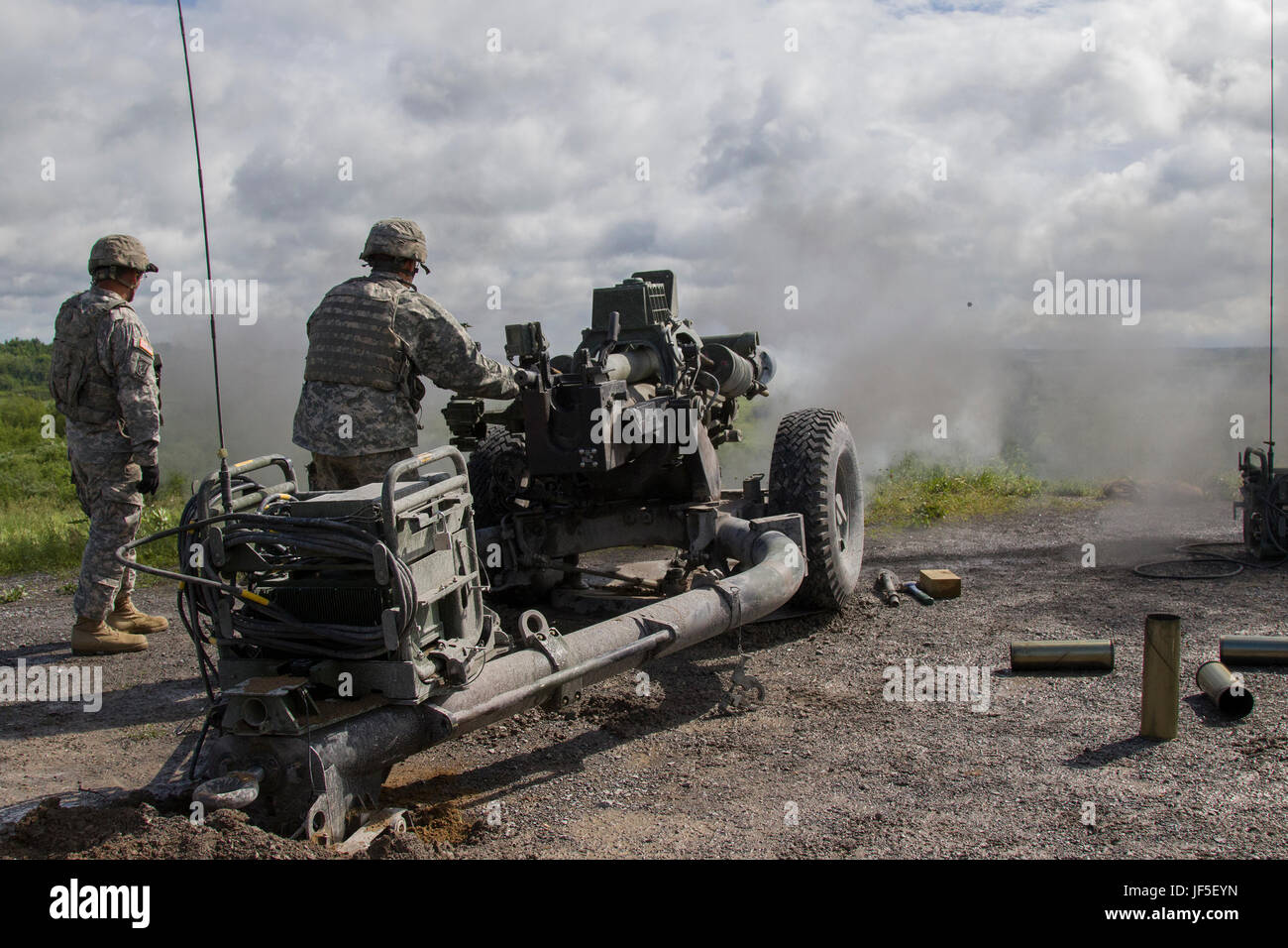 U.S. Soldiers with Charlie Battery, 1st Battalion, 101st Field Artillery Regiment, 86th Infantry ...