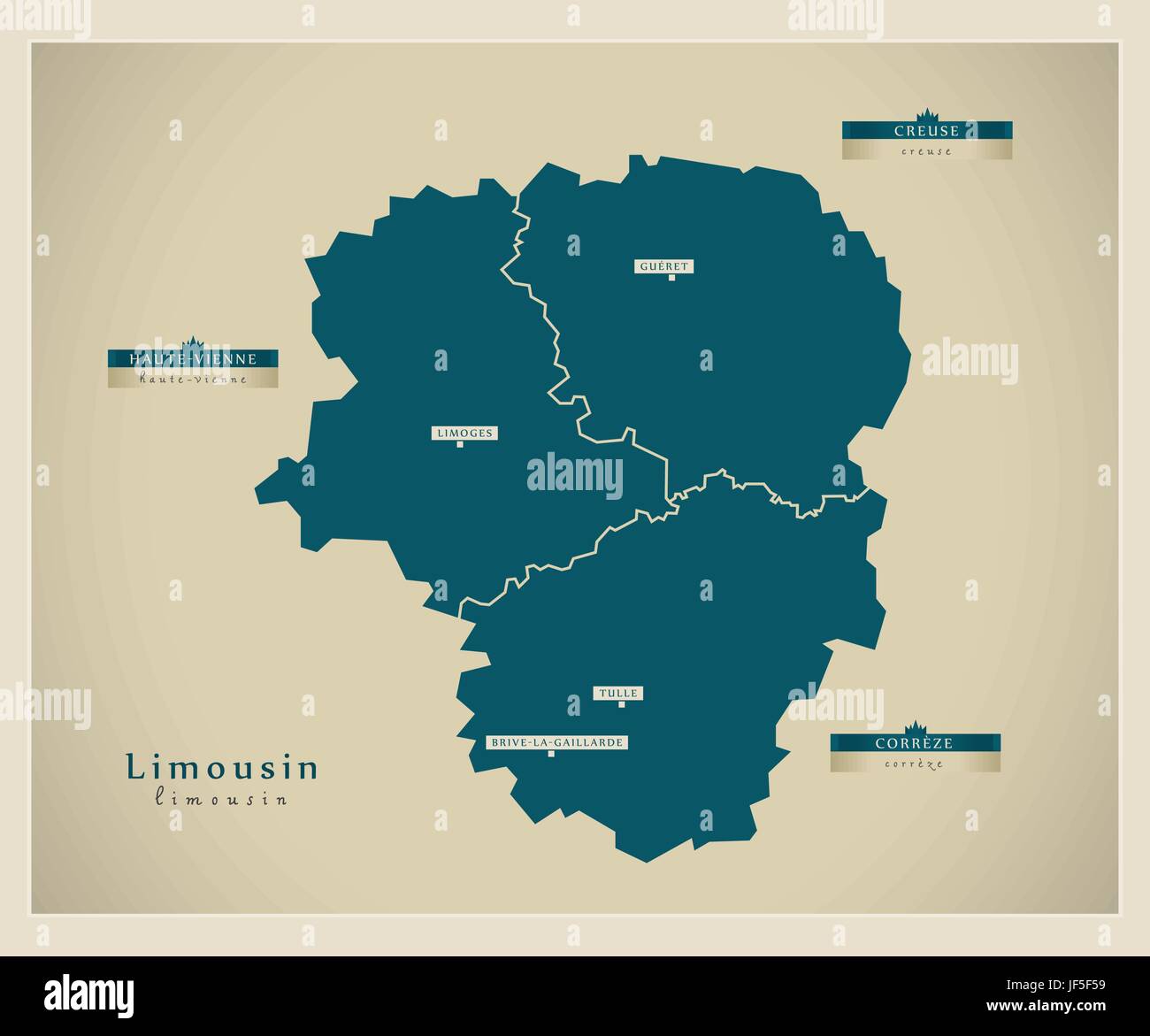 Creuse department map hi-res stock photography and images - Alamy