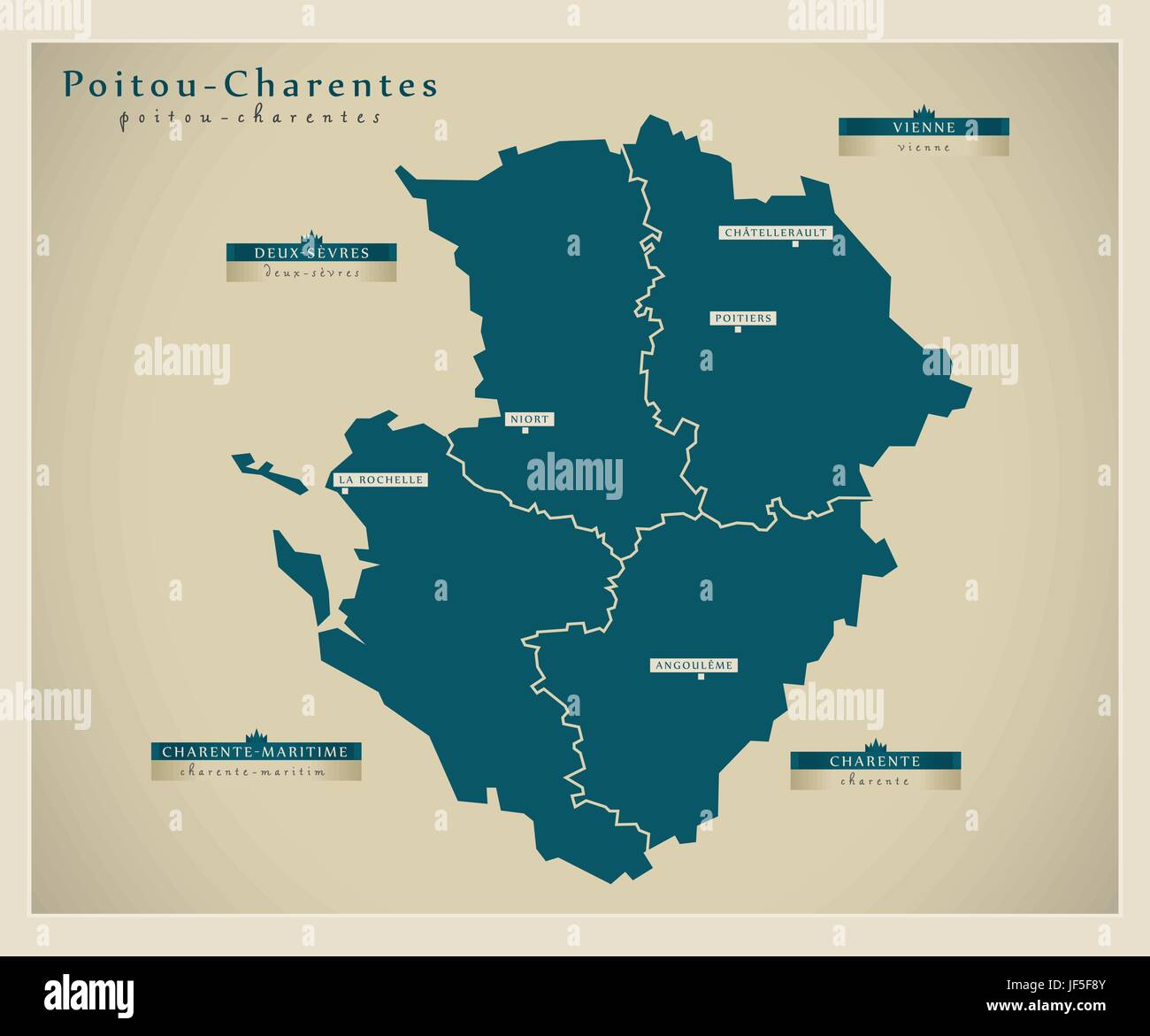 Map of poitoucharentes Stock Vector Images - Alamy