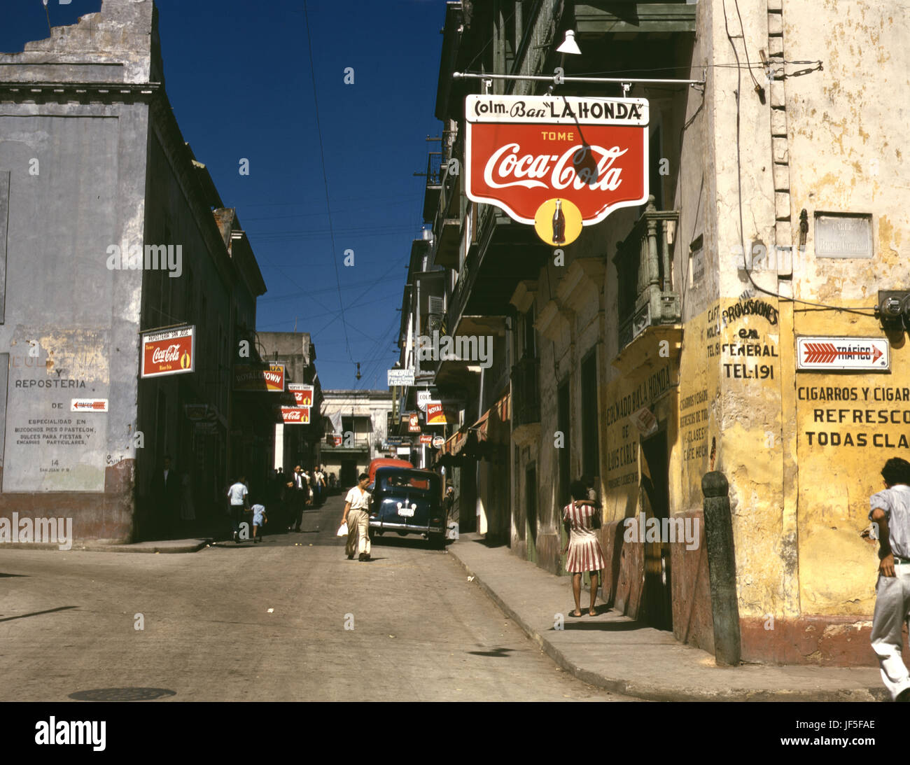 Street scene in San Juan, Puerto Rico - 1941 Stock Photo - Alamy