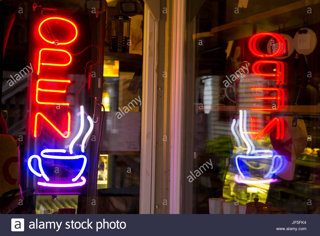 Coffee Shop Neon Stock Photos & Coffee Shop Neon Stock Images - Alamy