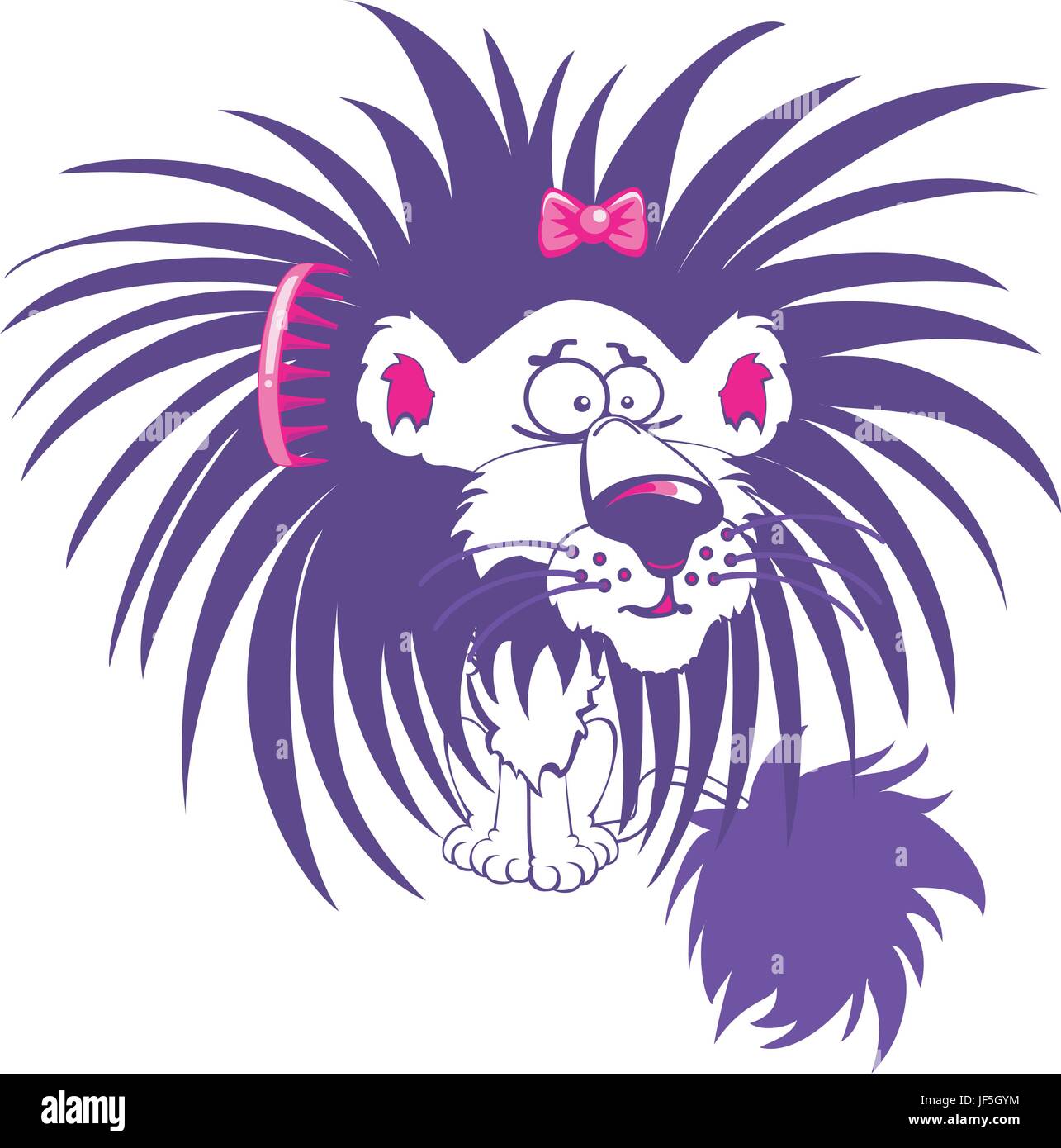Cute purple cartoon lion character hi-res stock photography and images ...