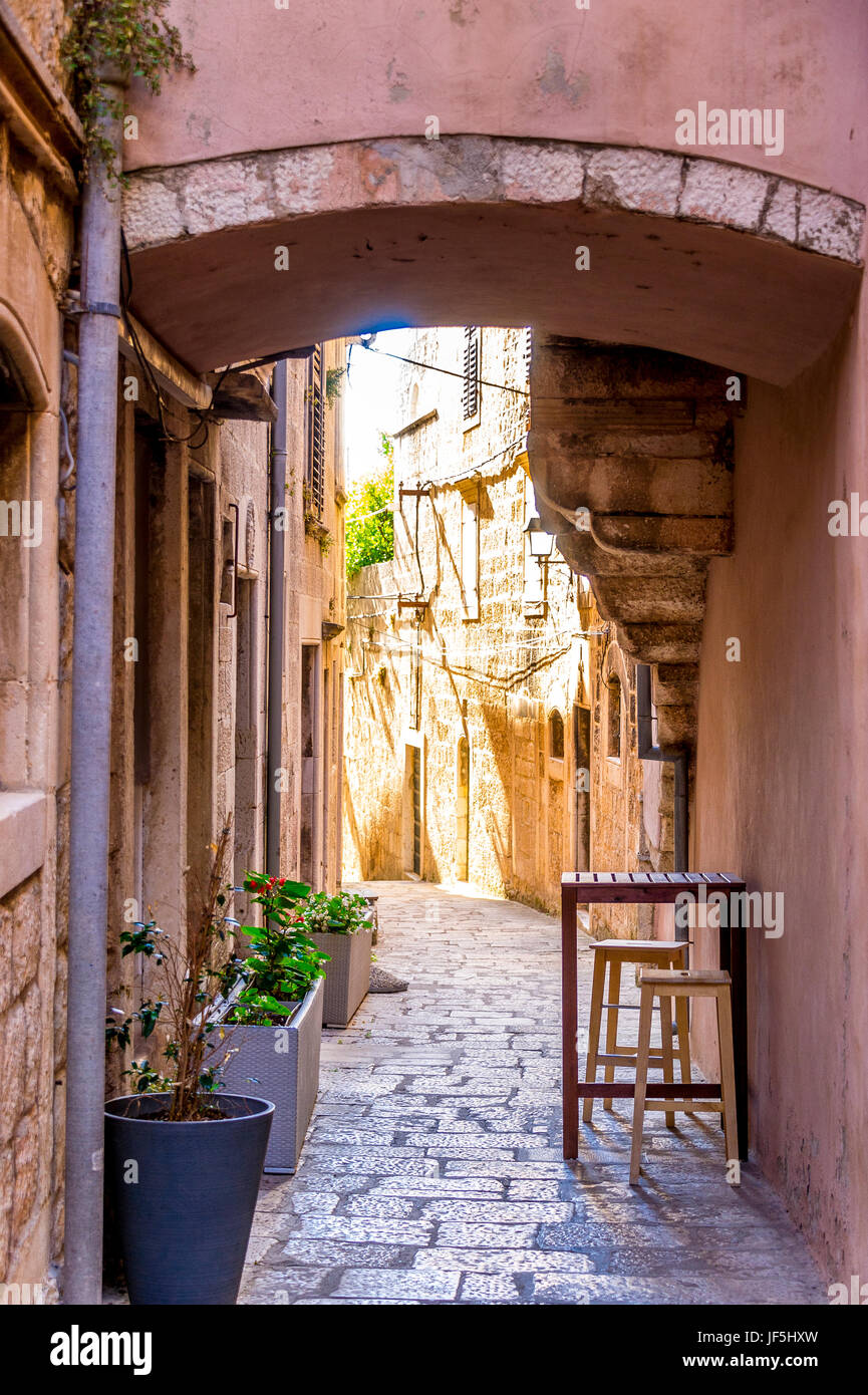 Narrow pretty streets within the Old Town on a sunny summer's day in ...