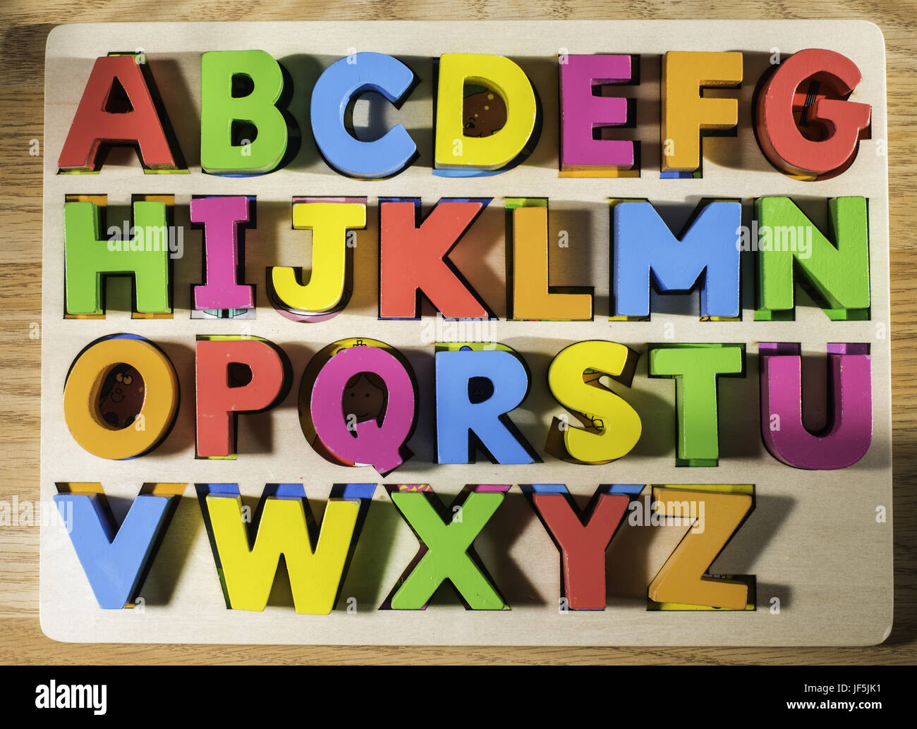 Latin alphabet multicolored letters Stock Photo - Alamy