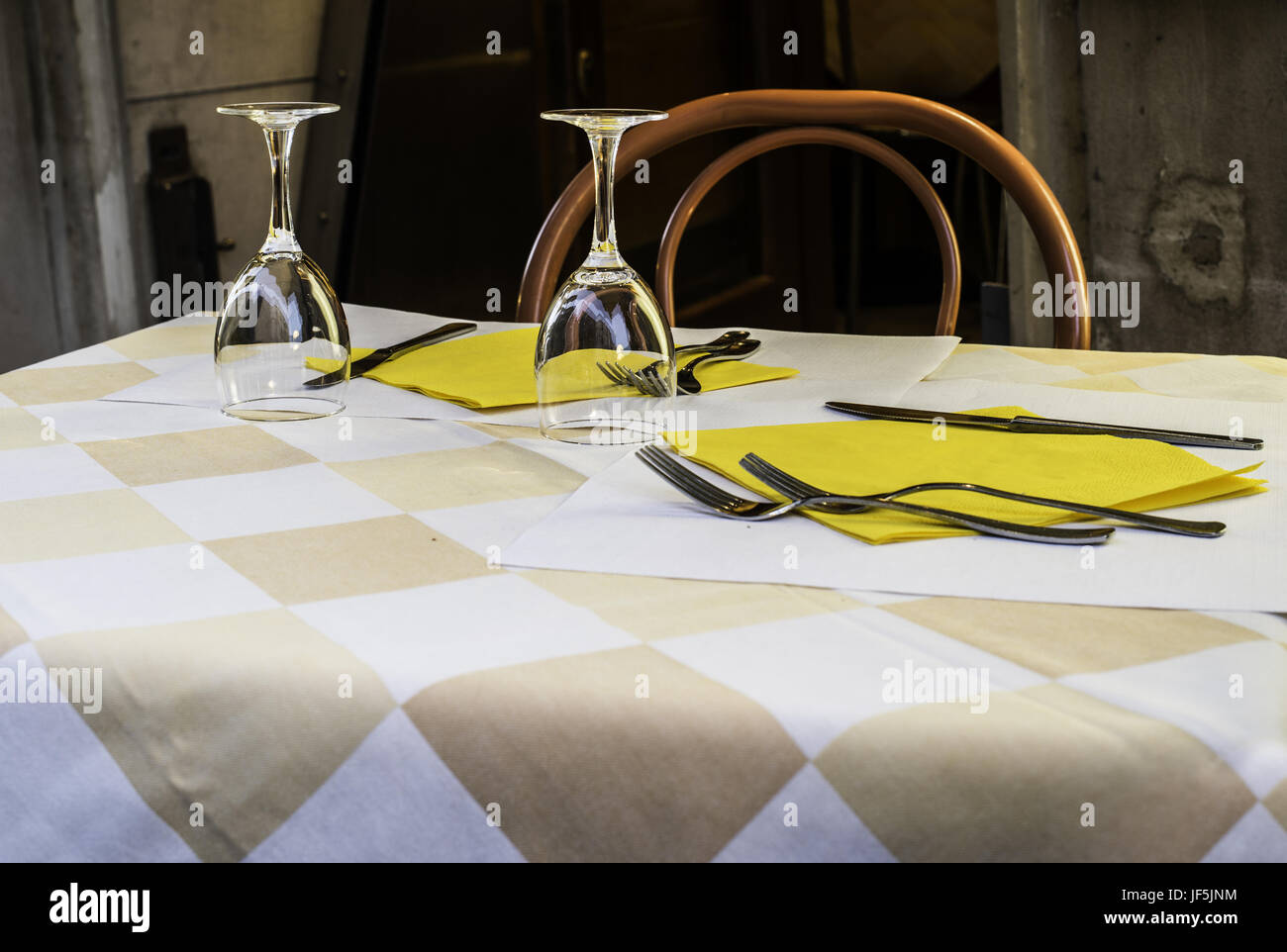 Table in an Italian restaurant Stock Photo - Alamy