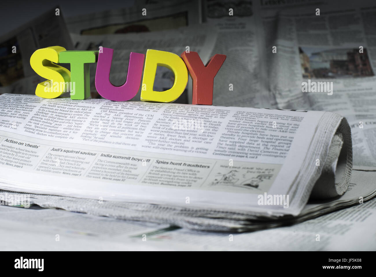 Word study on newspaper page Stock Photo - Alamy