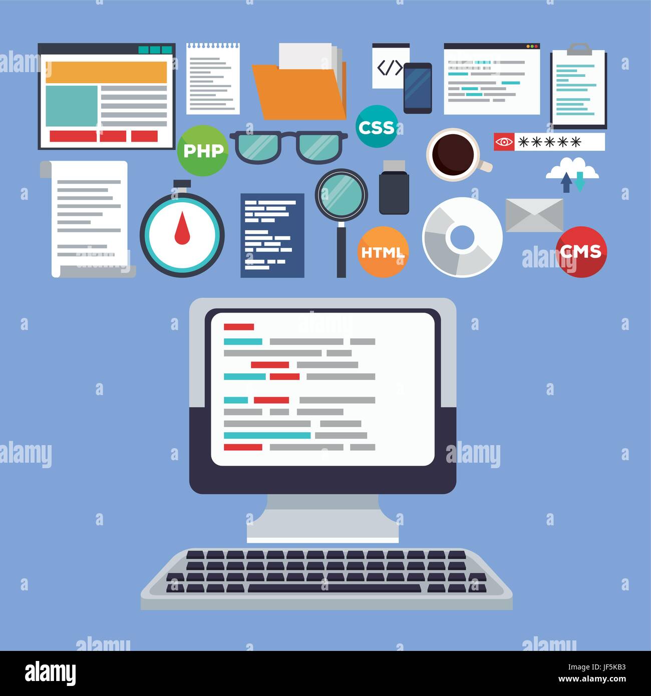 color background tech computer device with elements programming codes language Stock Vector ...