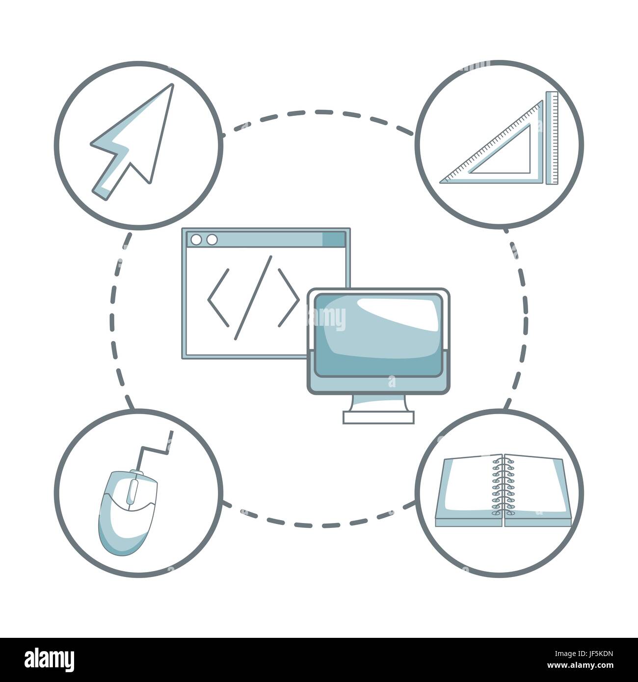 white background with silhouette color sections shading of display ...