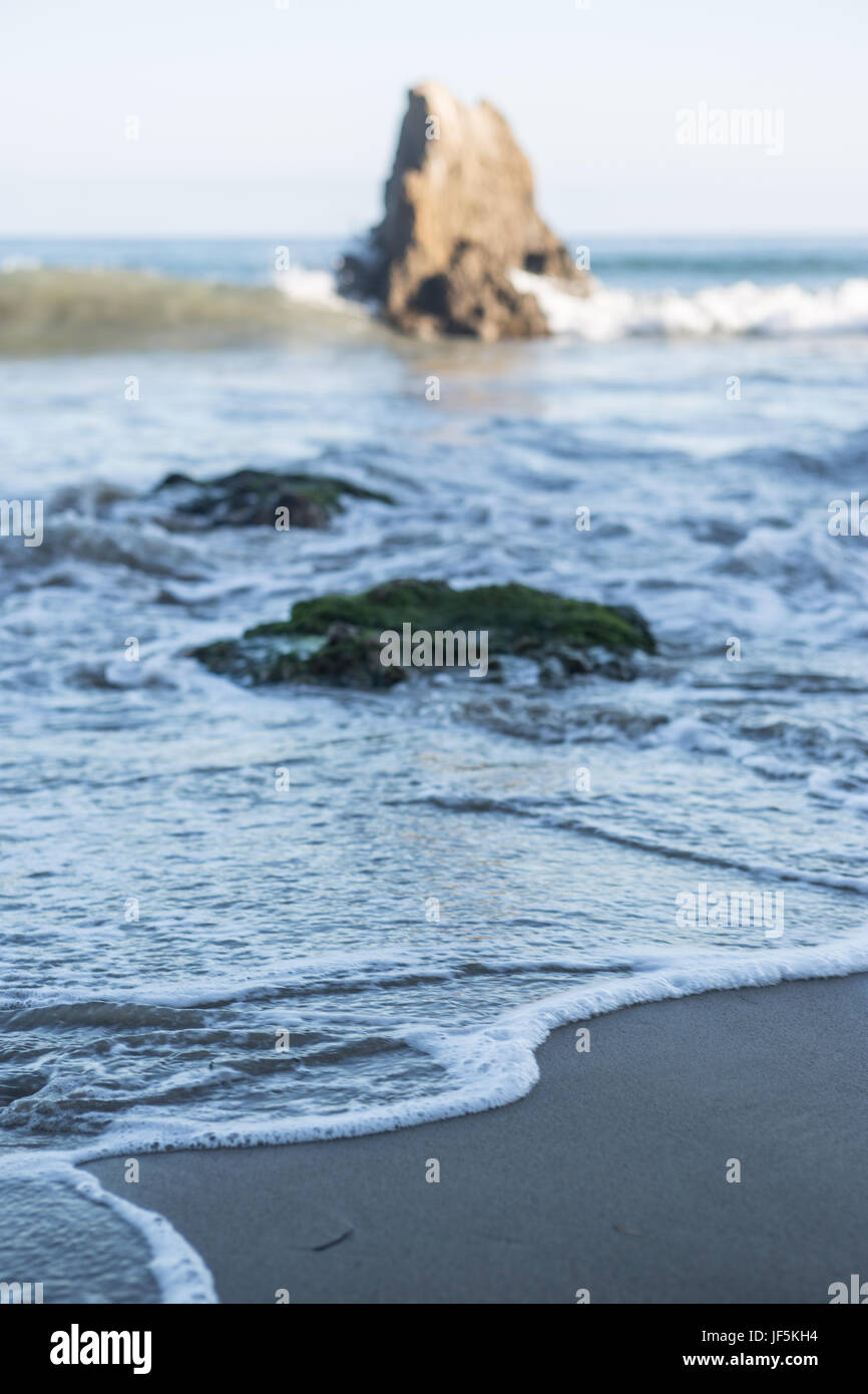Rock formations on the beach in malibu hi-res stock photography and ...