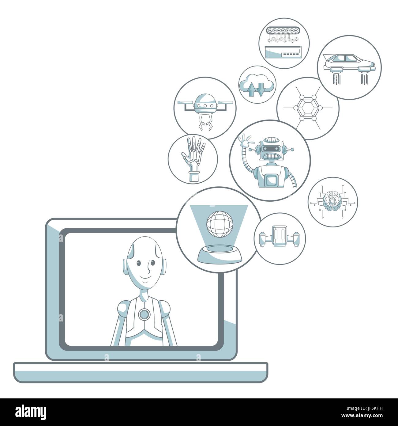 white background with silhouette color sections shading of laptop and ...