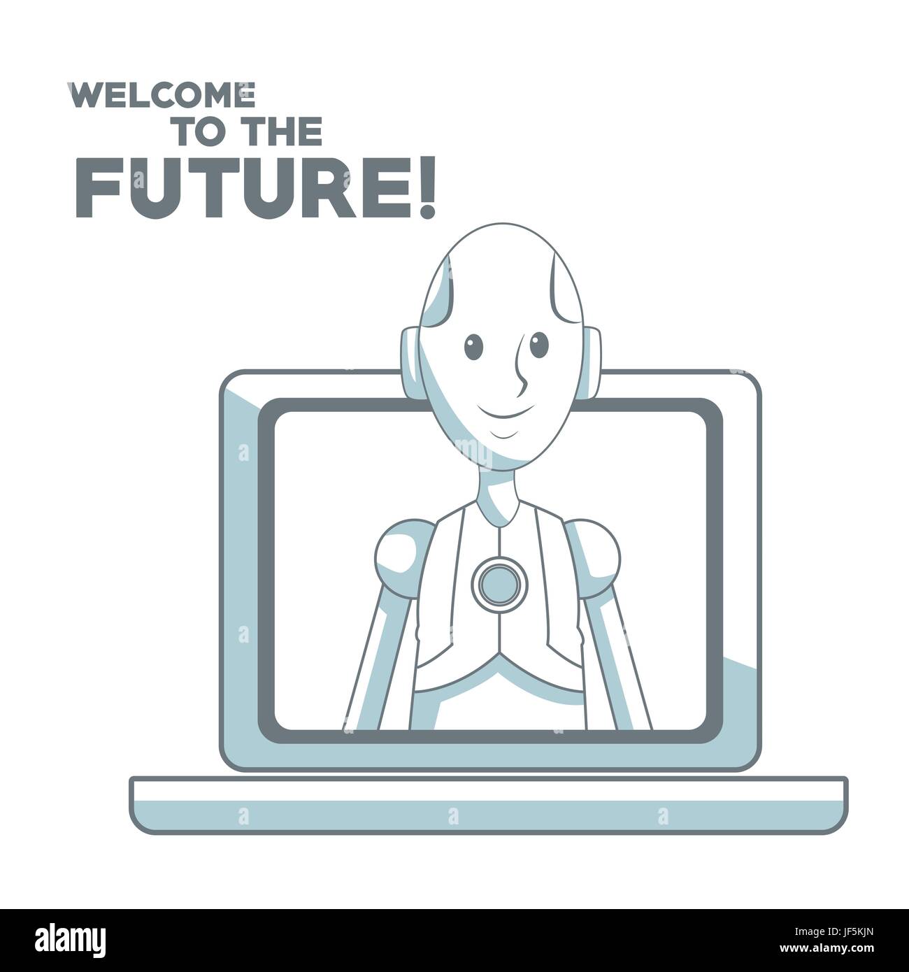 white background with silhouette color sections shading of human robot ...