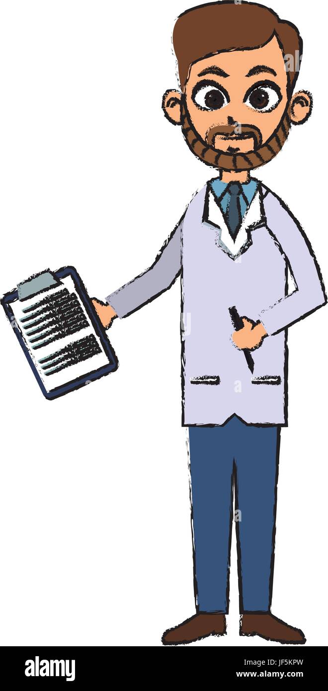drawing portrait doctor man character standing Stock Vector Image & Art ...