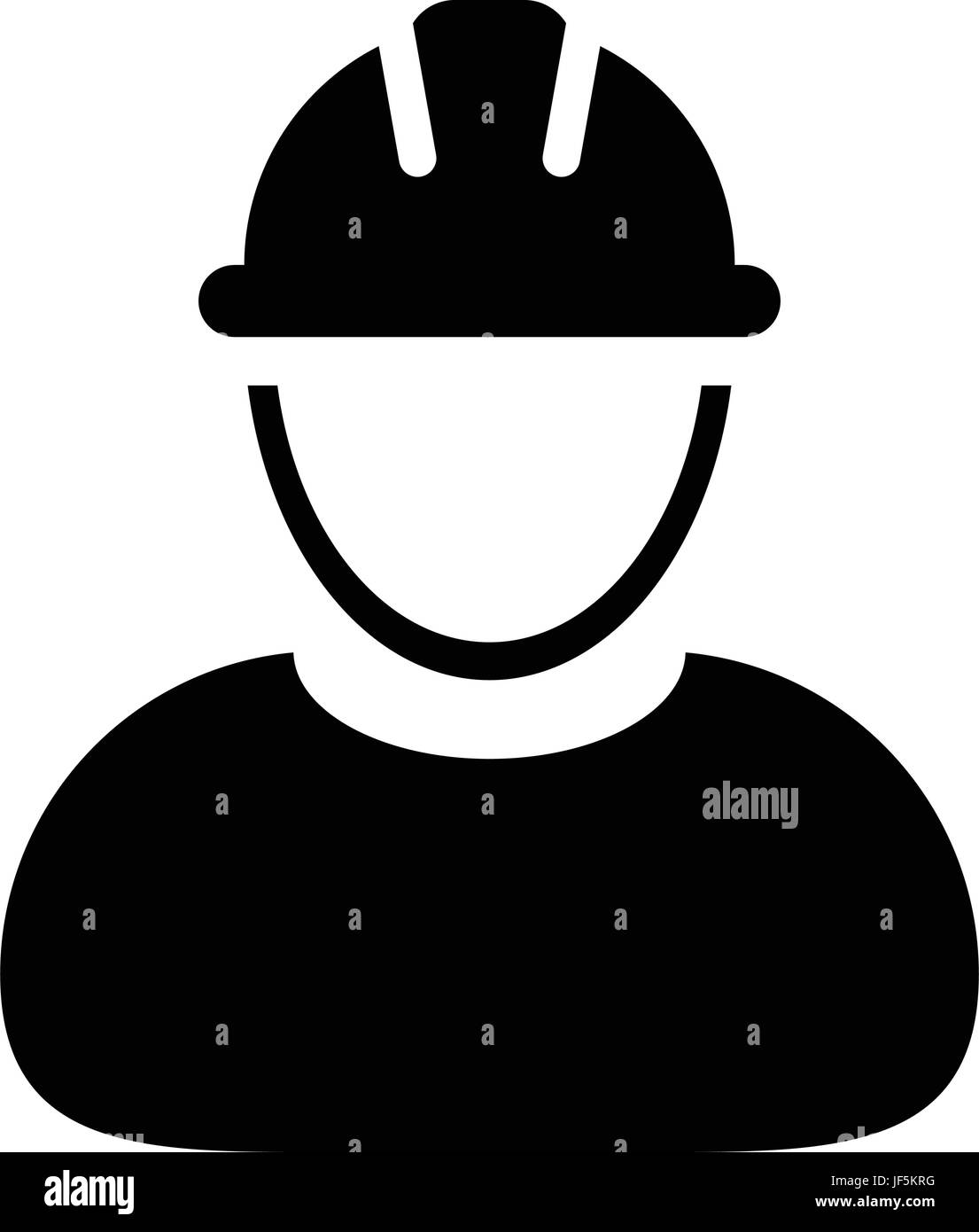 Construction Worker Icon Vector Person Profile Avatar in Glyph ...