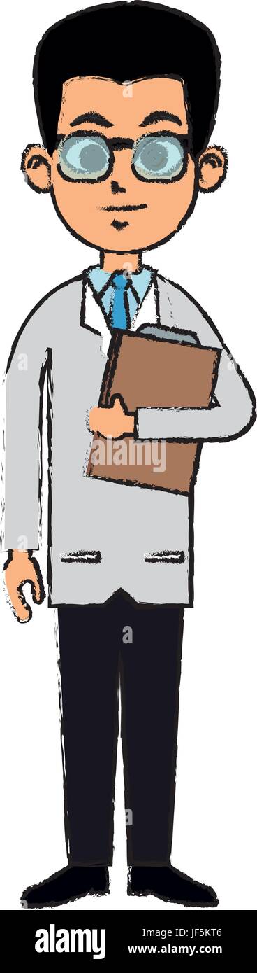 drawing portrait doctor man character standing Stock Vector Image & Art ...