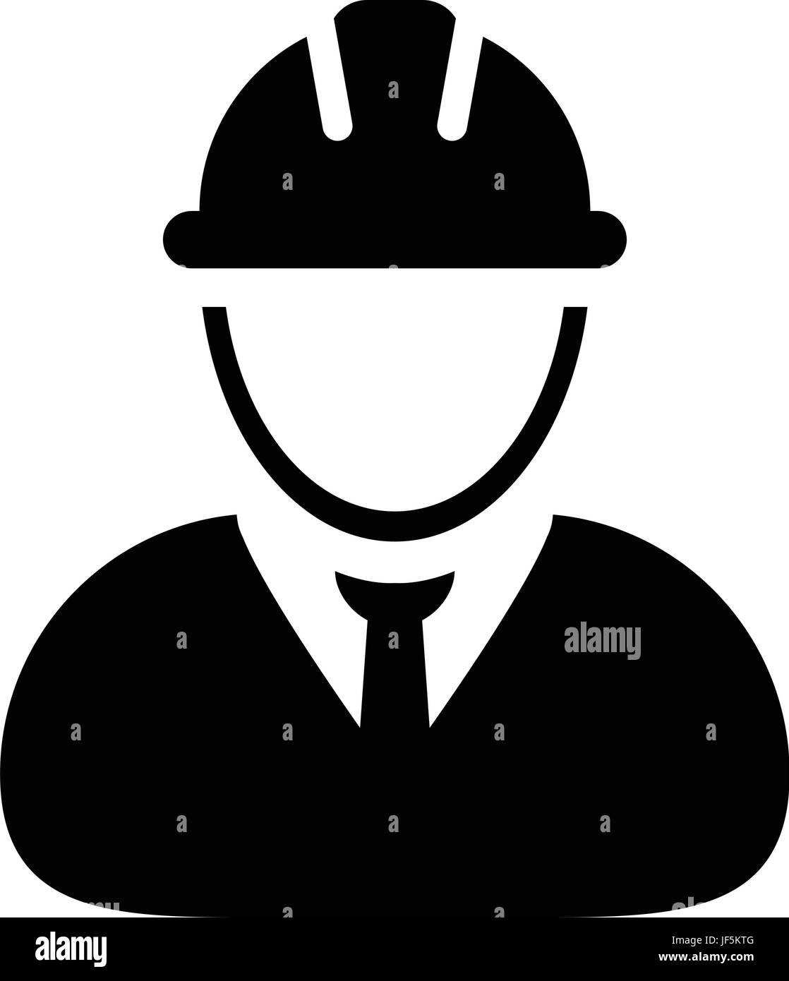 Construction Worker Icon Vector Person Profile Avatar in Glyph ...