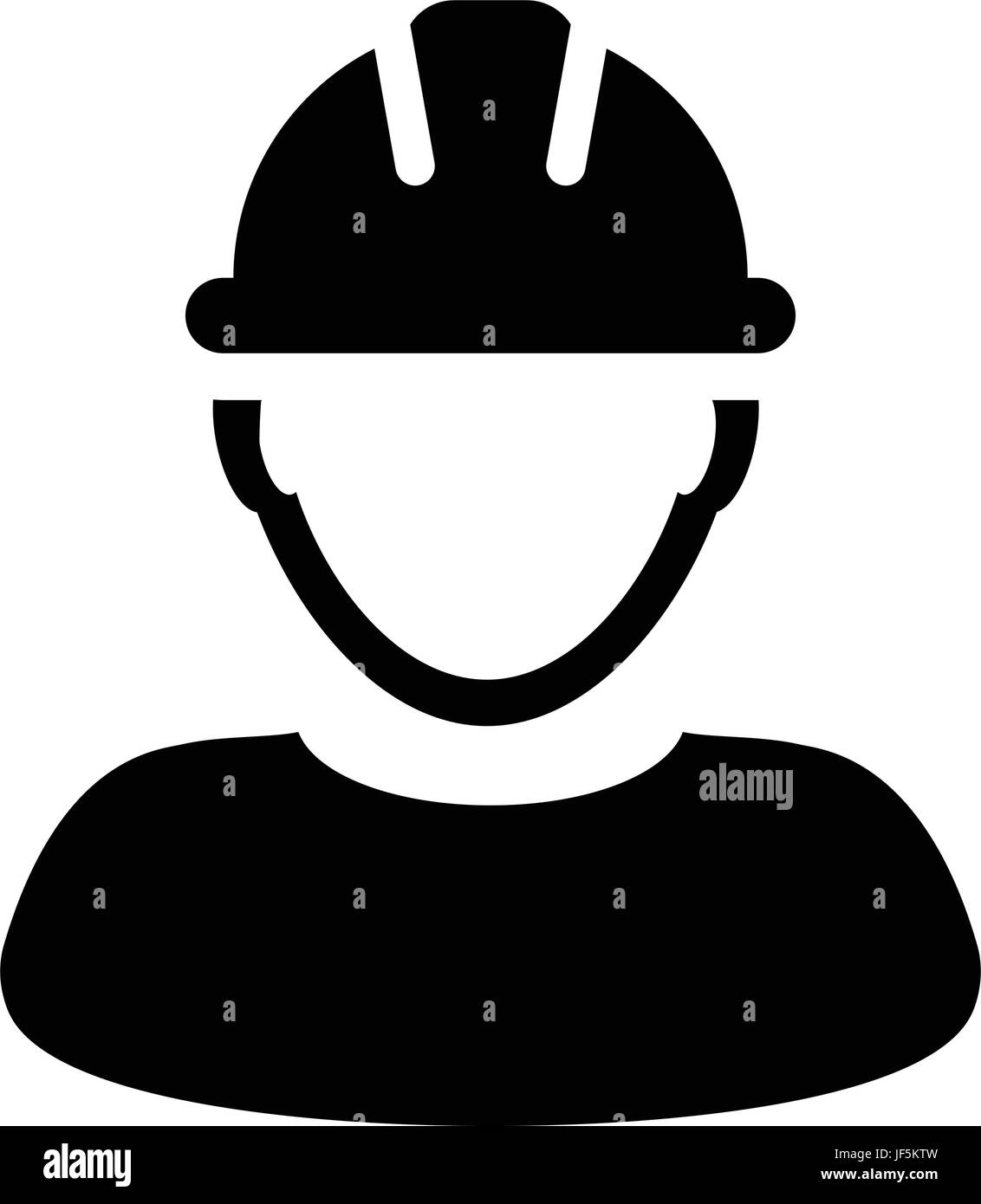 Construction Worker Icon Vector Person Profile Avatar in Glyph ...