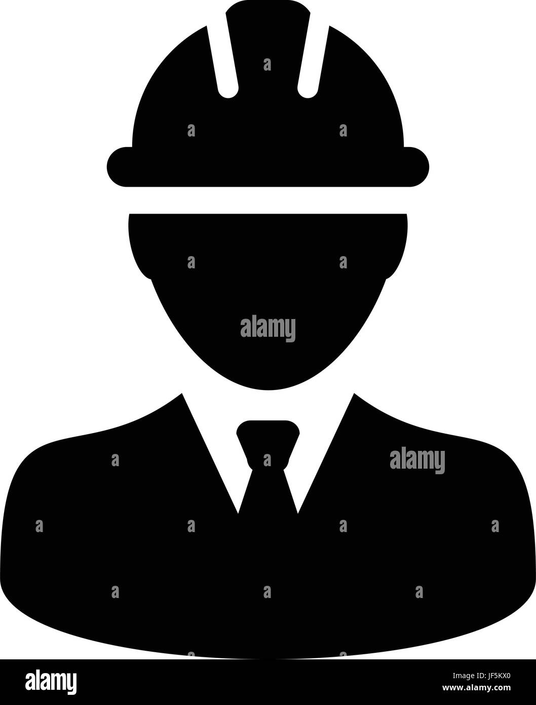 Construction Worker Icon Vector Person Profile Avatar in Glyph ...