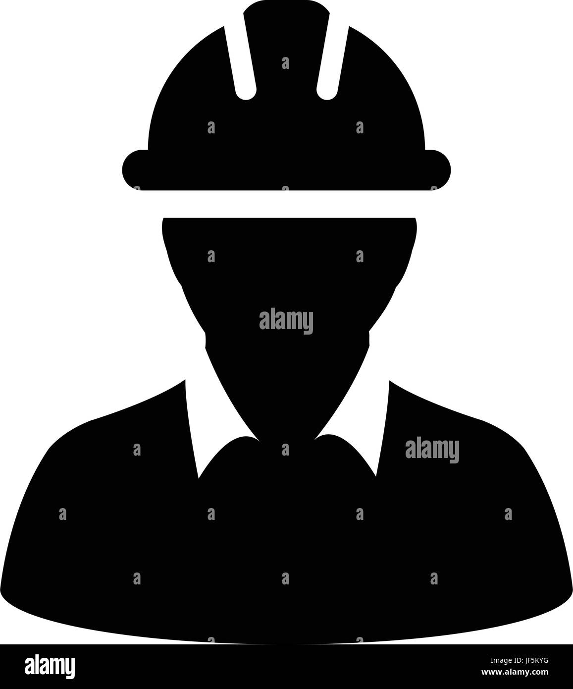 Construction Worker Icon Vector Person Profile Avatar in Glyph ...