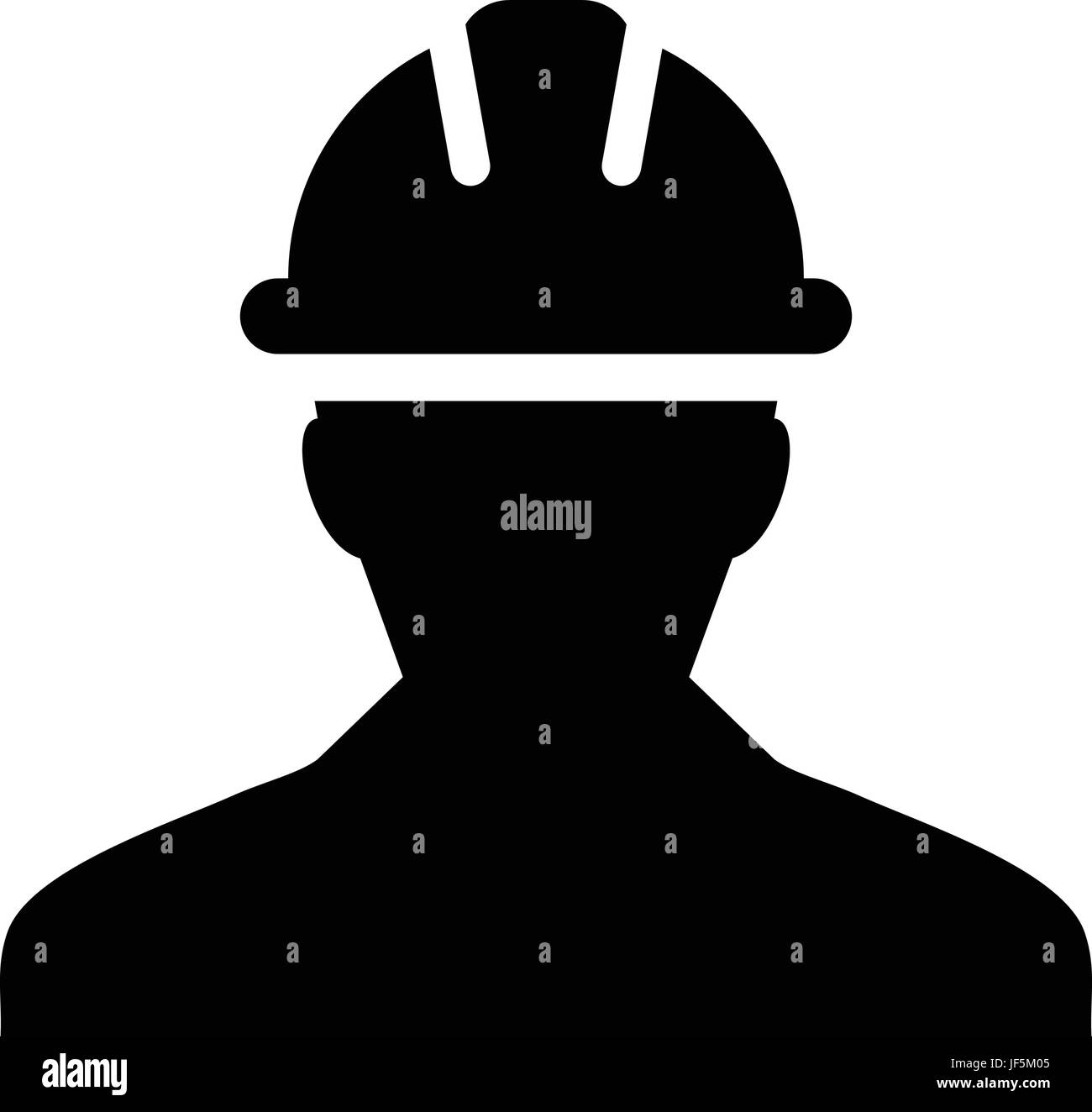 Construction Worker Icon Vector Person Profile Avatar in Glyph ...