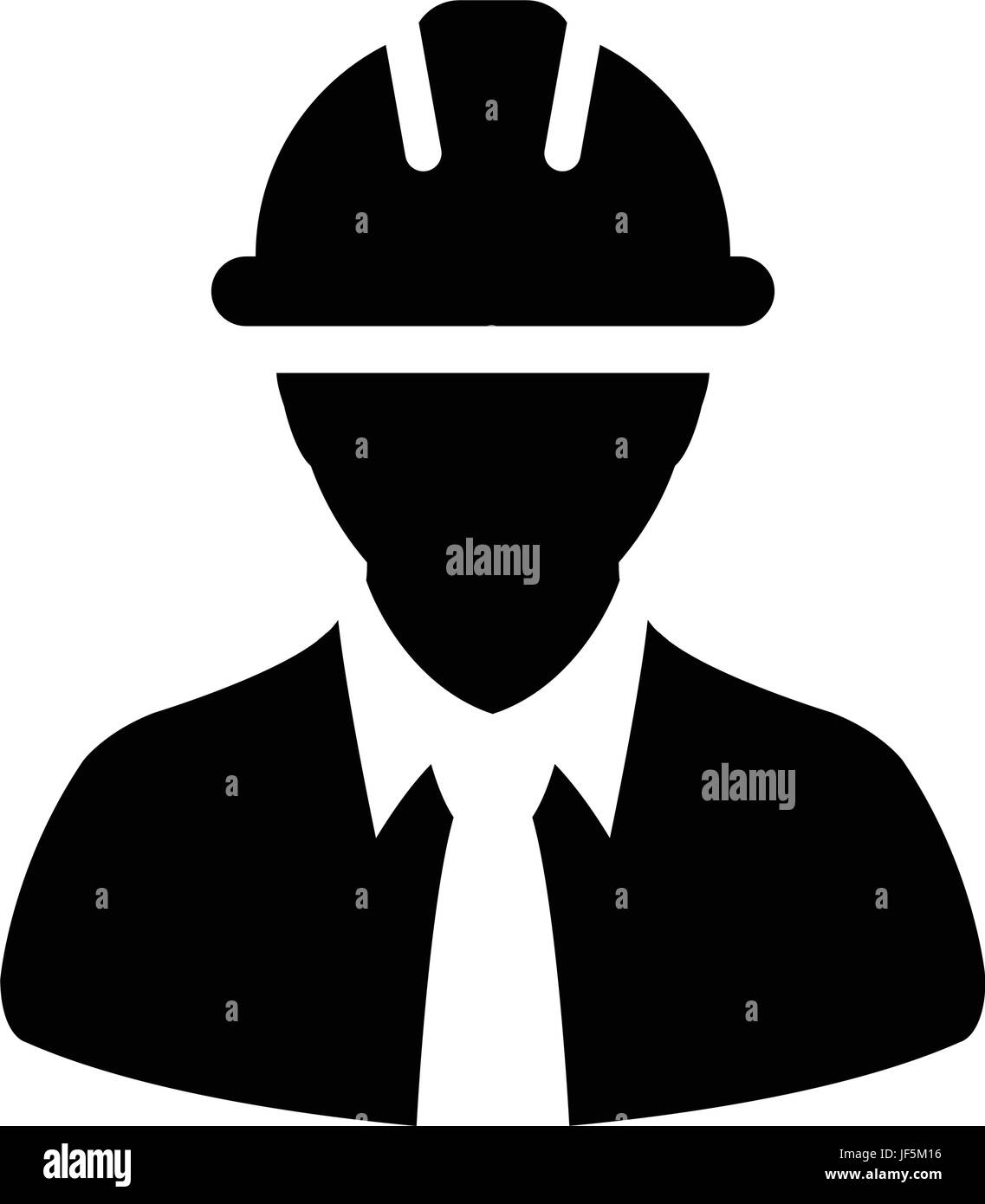 Construction Worker Icon Vector Person Profile Avatar in Glyph ...
