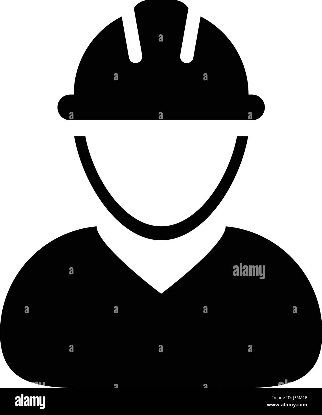 Construction Worker Icon Vector Person Profile Avatar in Glyph ...